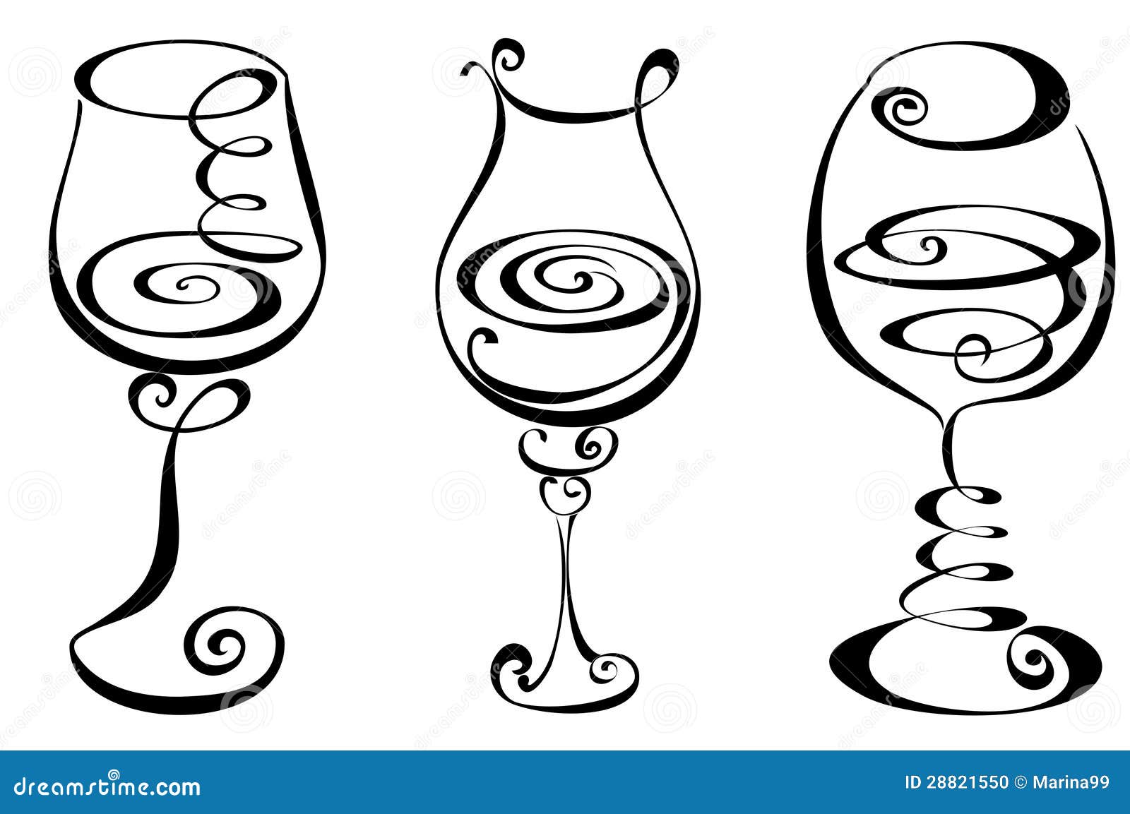 Set stylized wine glass stock vector. Illustration of party - 28821550