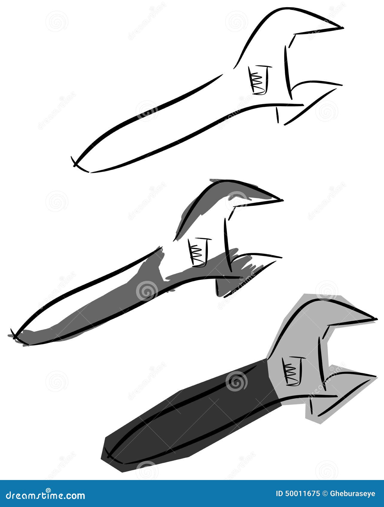 Set of Stylized Wrench Isolated Stock Vector - Illustration of project ...