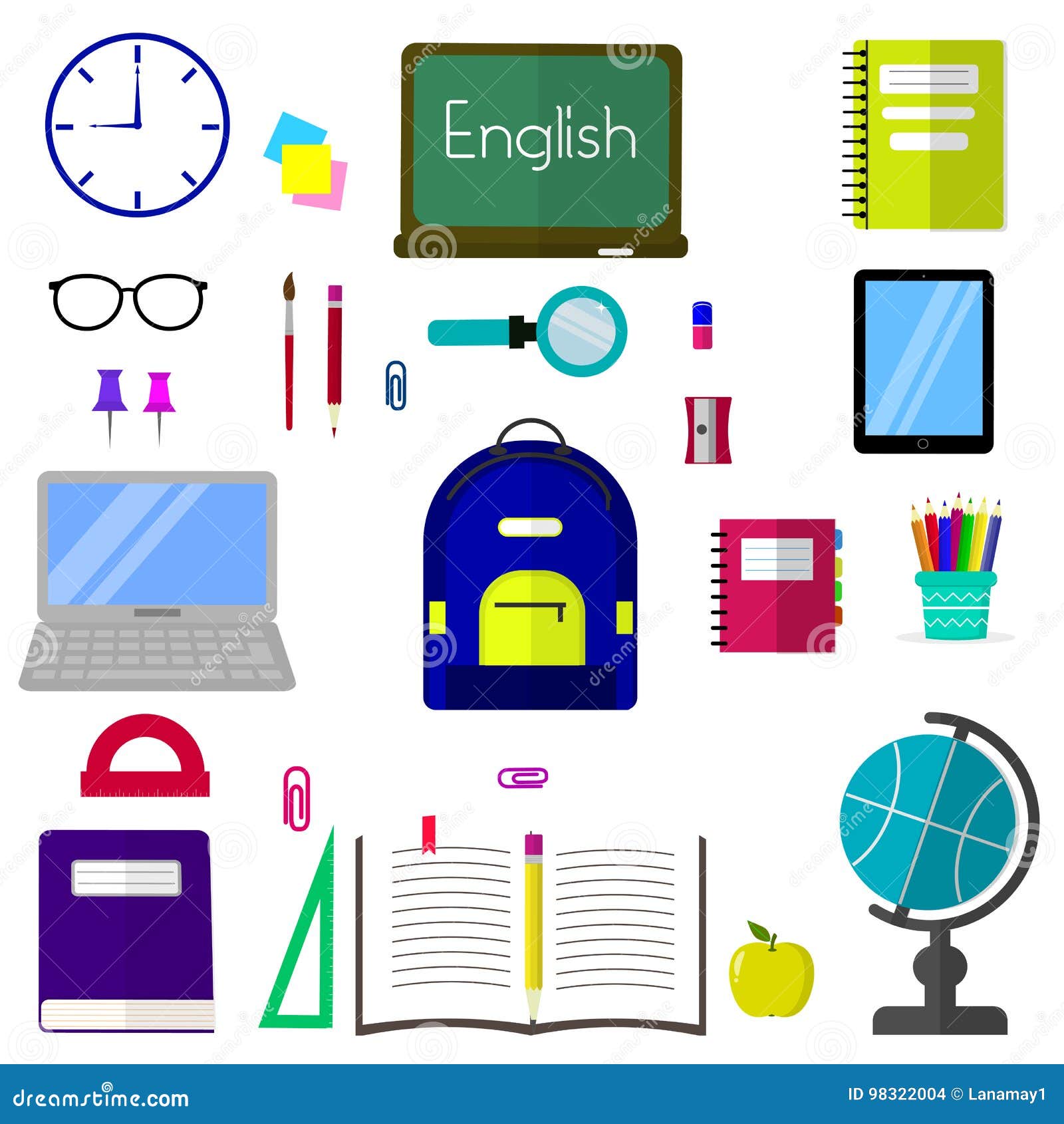 A Set of Subjects for Education. Stock Vector - Illustration of drawing ...