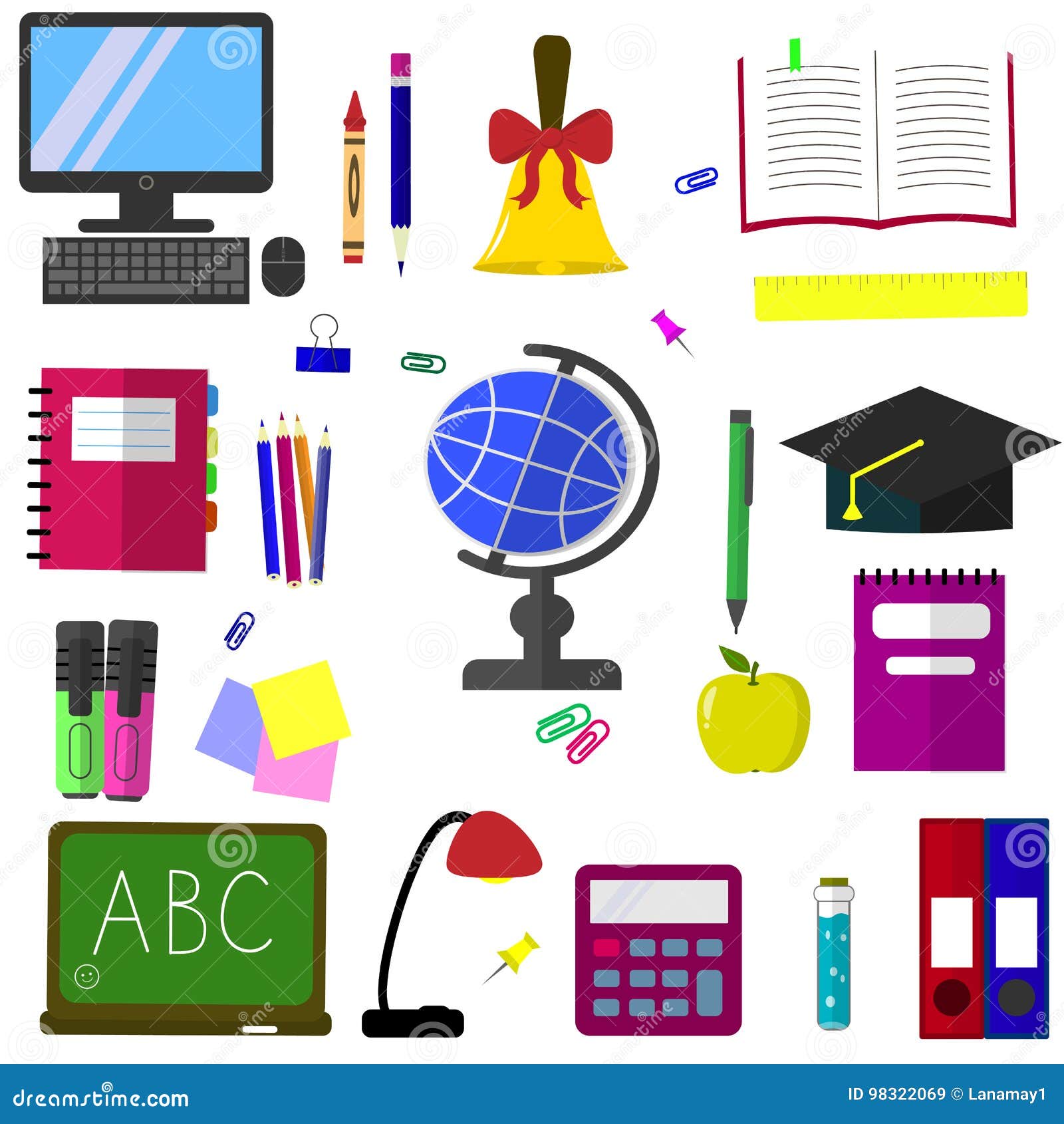 A Set of Subjects for Education. Stock Vector - Illustration of buttons ...