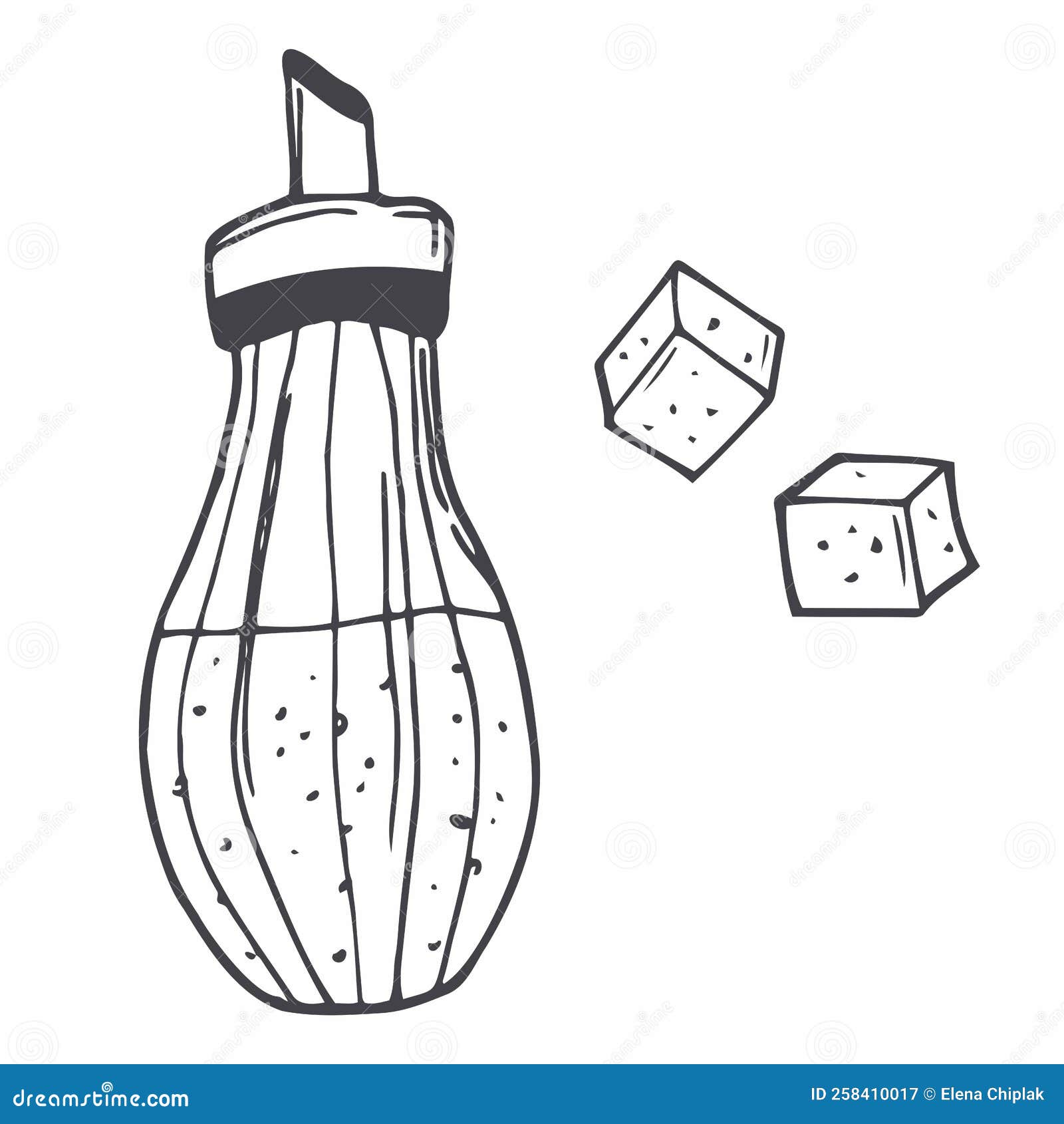 Set of Sugar Vector Illustration with Black and White Hand Drawn Style ...