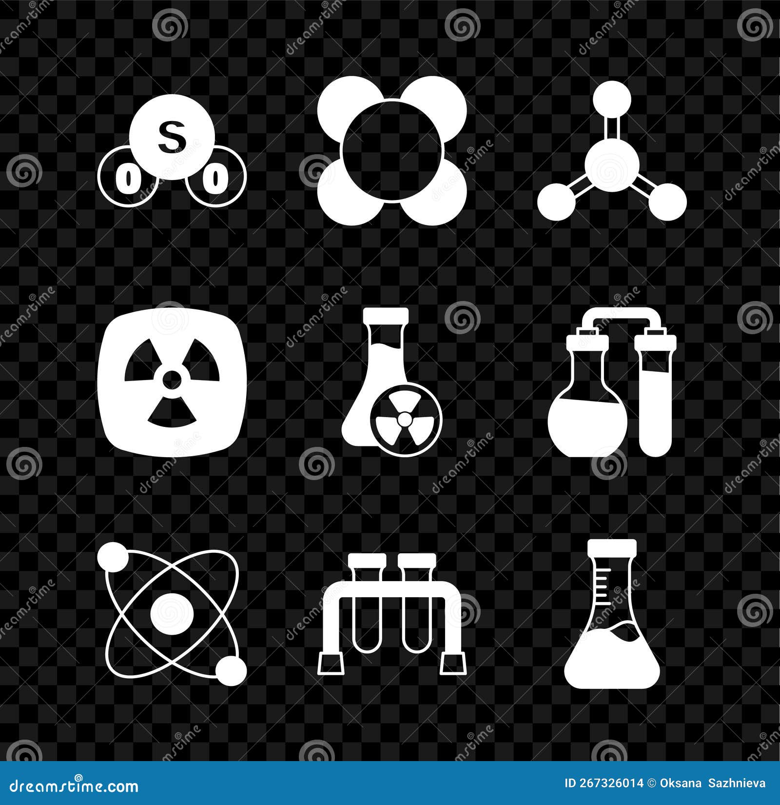 Set Sulfur Dioxide SO2, Molecule, Atom, Test Tube, Radioactive and with ... Set Sulfur Dioxide SO2, Molecule, Atom, Test Tube, Radioactive and with ...