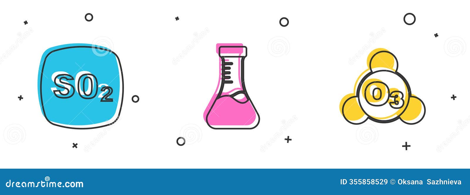 Ozone O3 3D Icon - Greenhouse Gas Pictogram Vector Illustration ...