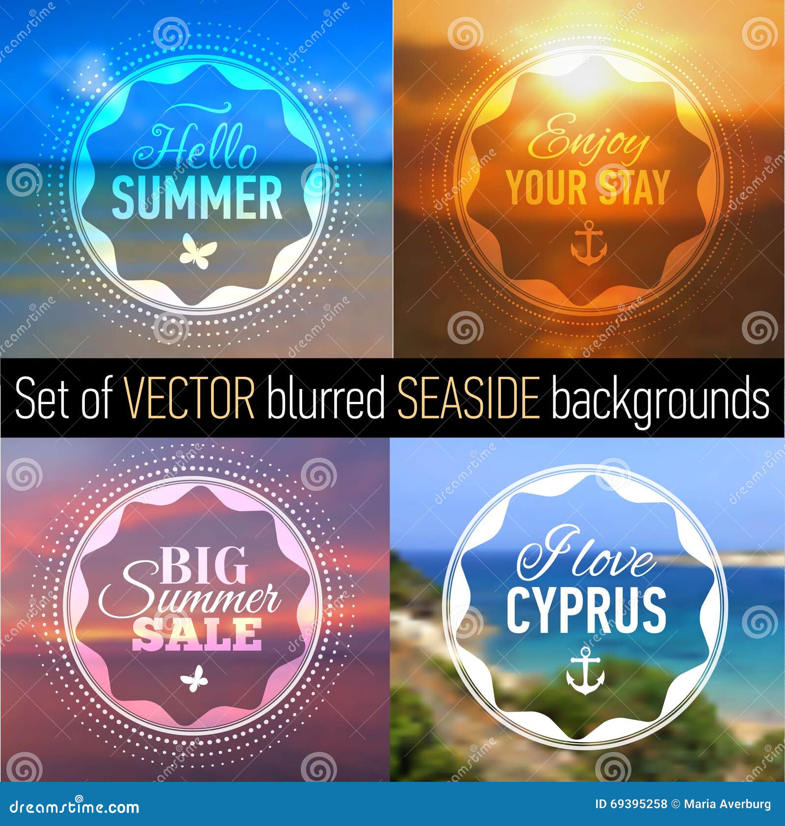 Set of summer Badges. stock illustration. Illustration of sunset - 69395258