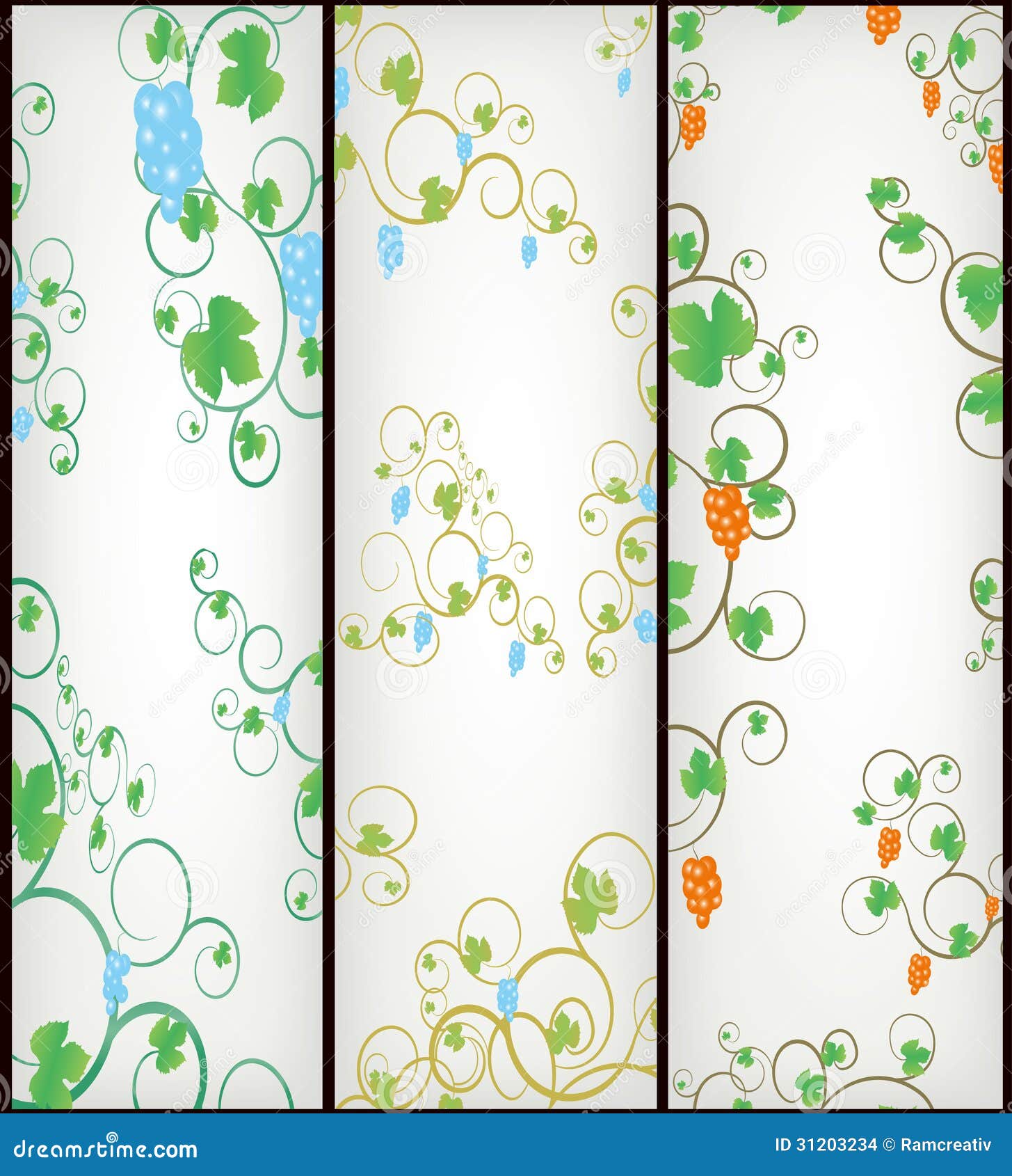 Set of Summer Banners with Elements of the Vines Stock Vector ...