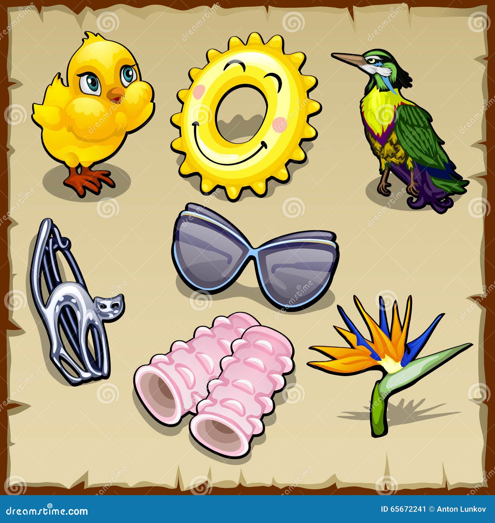 Summer Birds Banner In Scandinavian Style. Vector Illustration, Clip ...