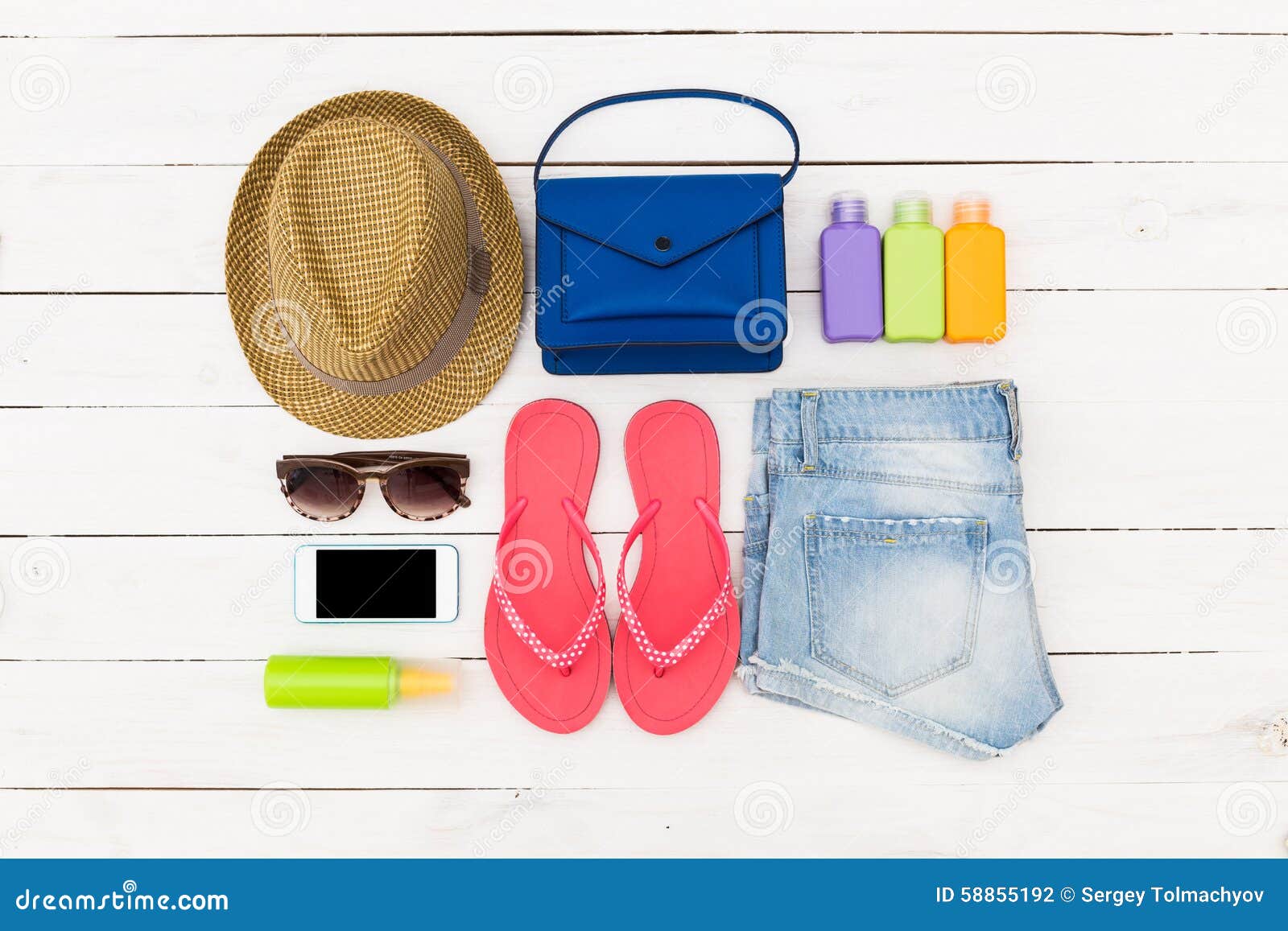 Set of summer clothes stock photo. Image of equipment - 58855192