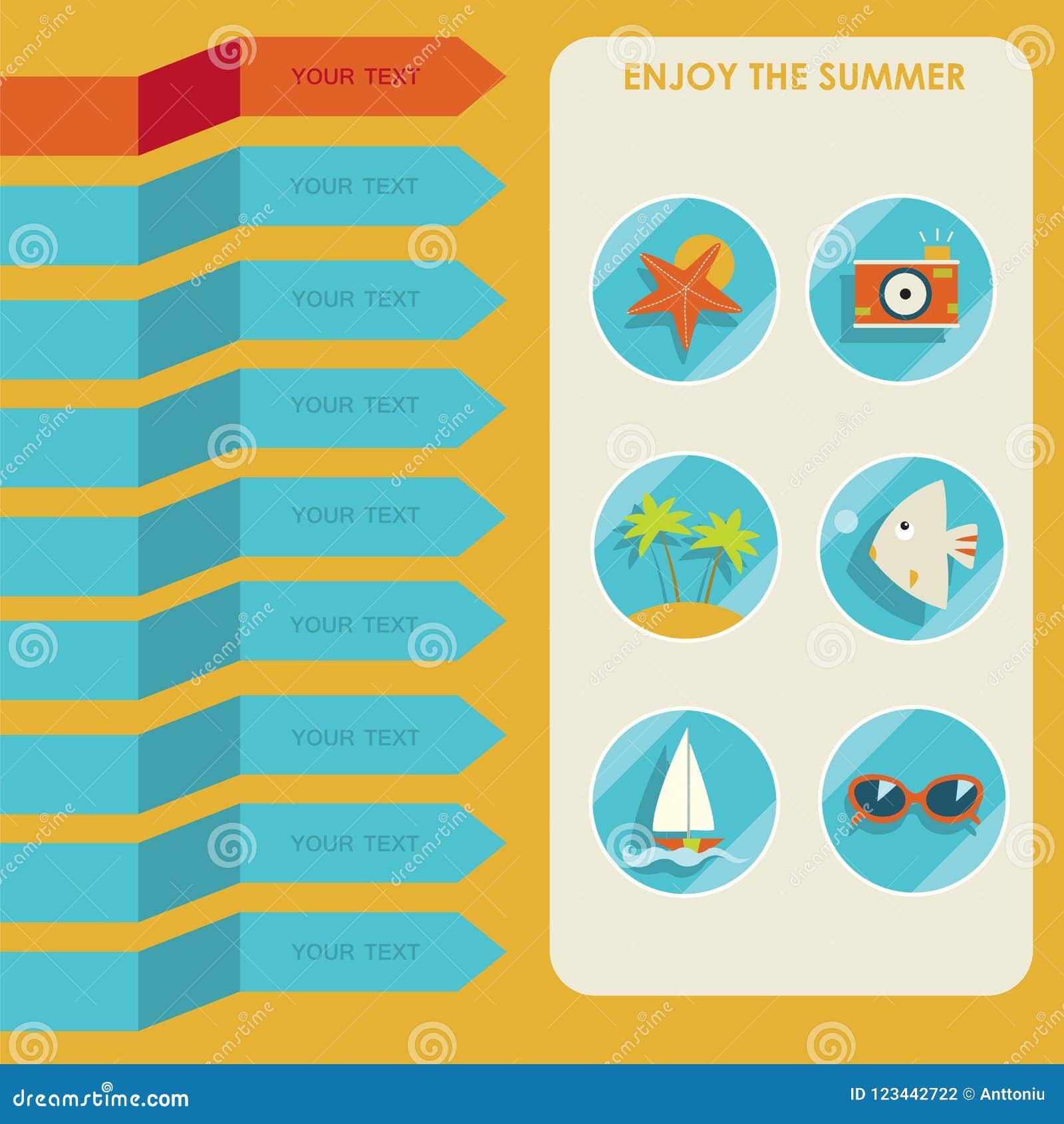 Set of Summer Elements. Summer Holidays Concept Stock Vector ...