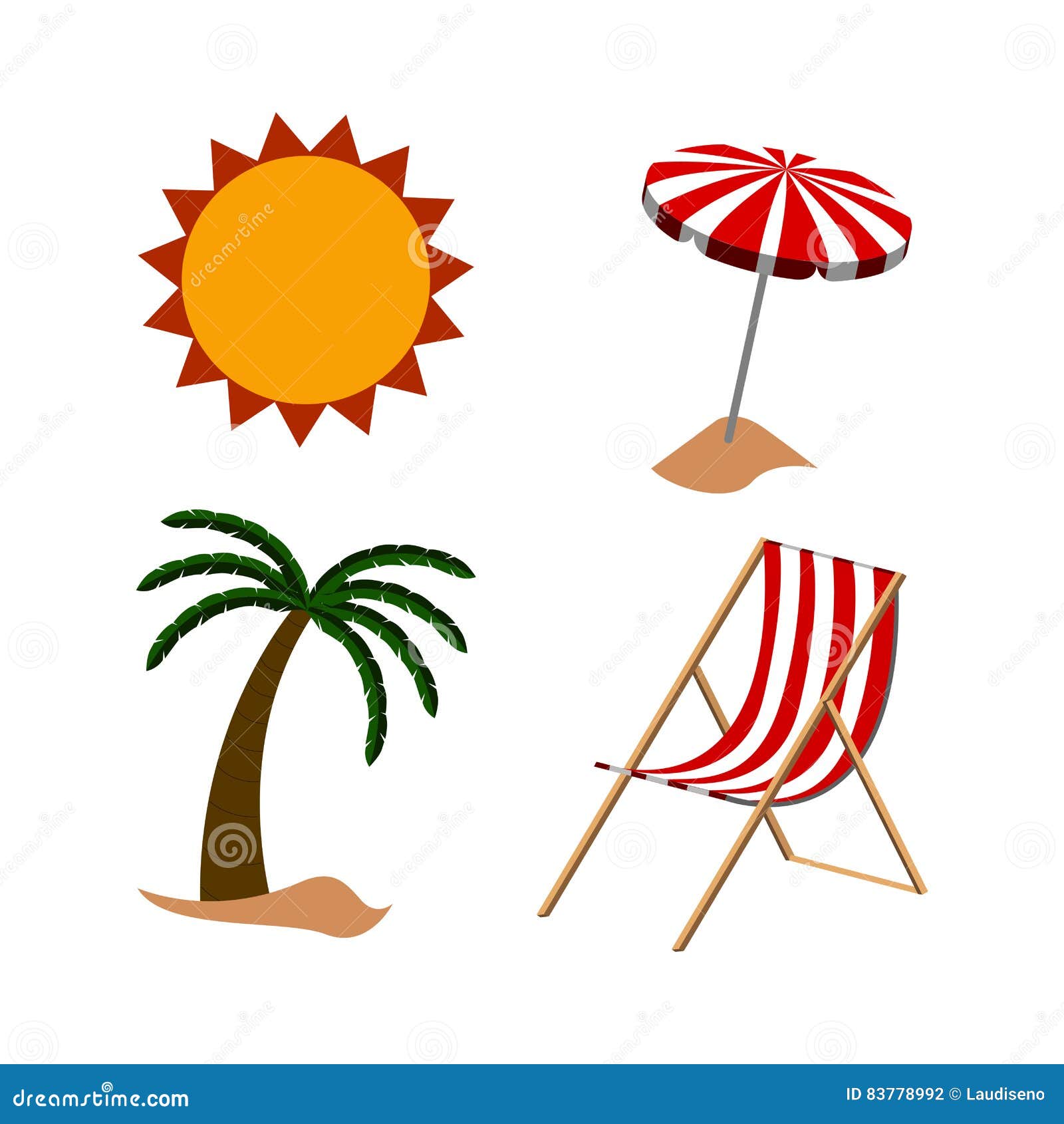 Set of summer objects stock illustration. Illustration of relaxation ...