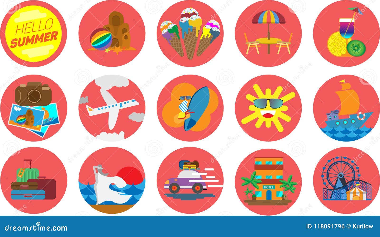Summer Theme Icons Stock Illustrations – 1,627 Summer Theme Icons Stock ...