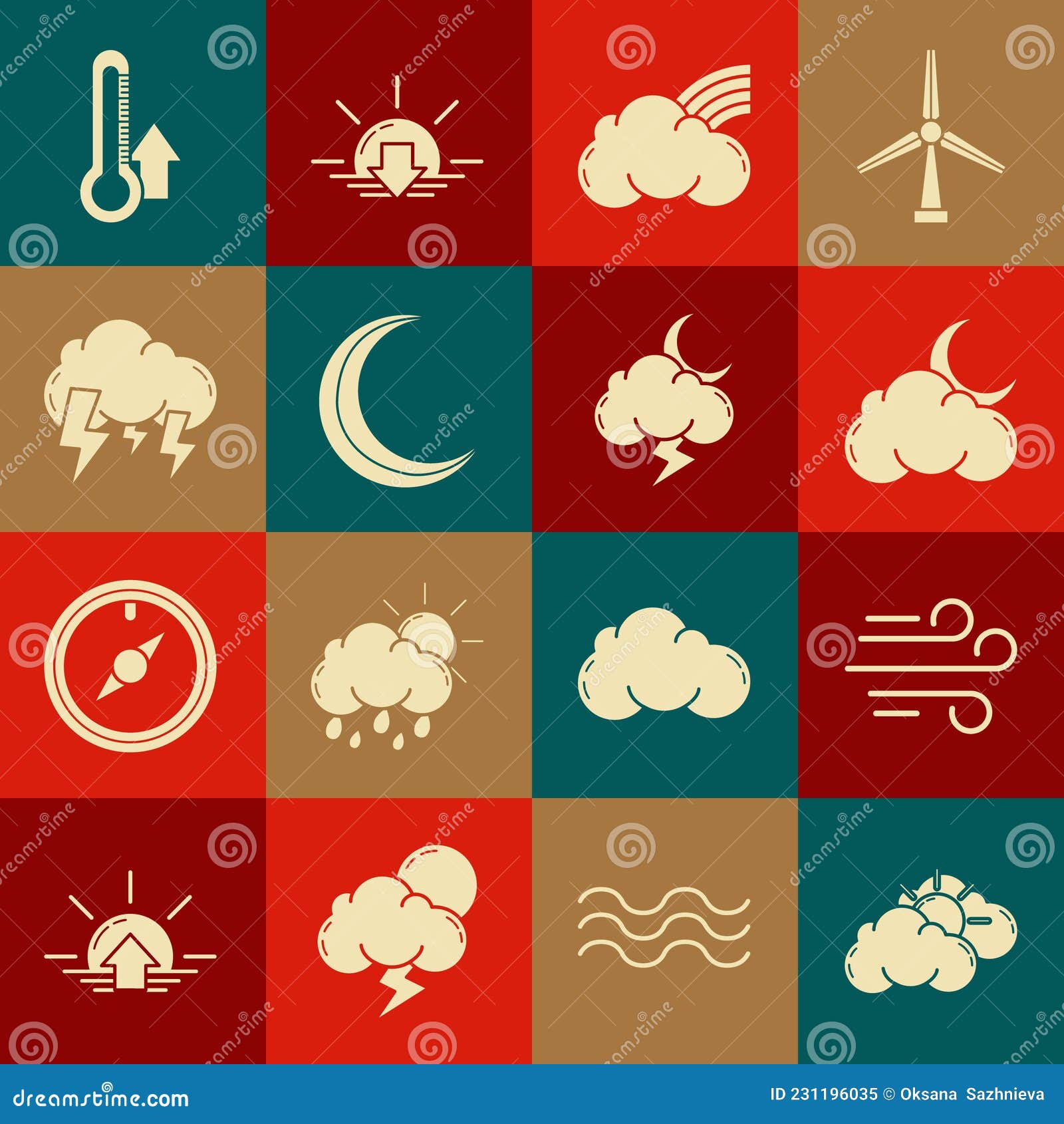 Set Sun and Cloud Weather, Wind, Cloud with Moon Stars, Rainbow Clouds ...