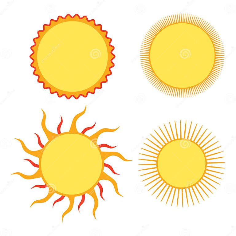 Set of sun design elements stock illustration. Illustration of abstract ...