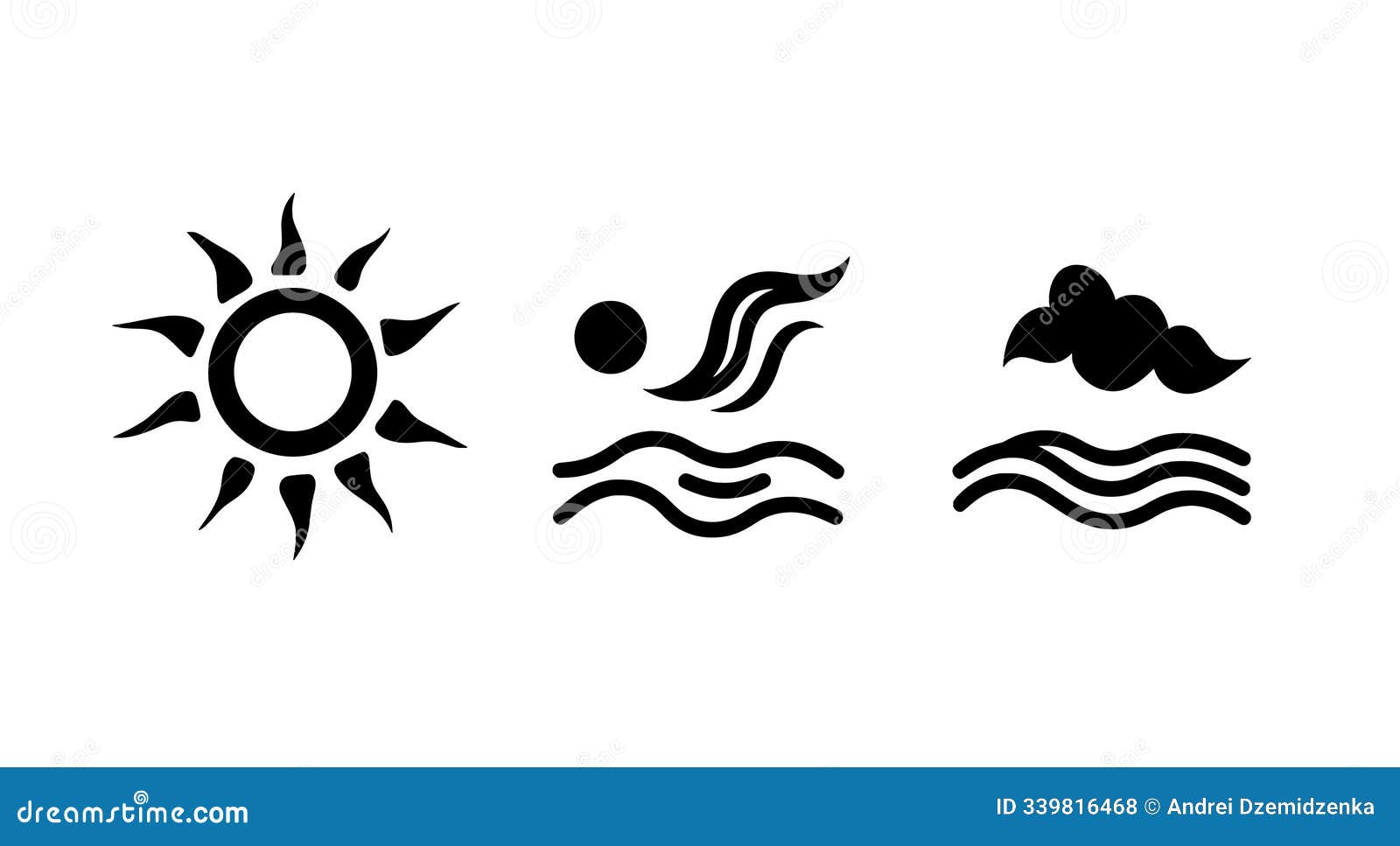 A Set of Sun Groovy Vertical Prints Isolated on a Transparent ...