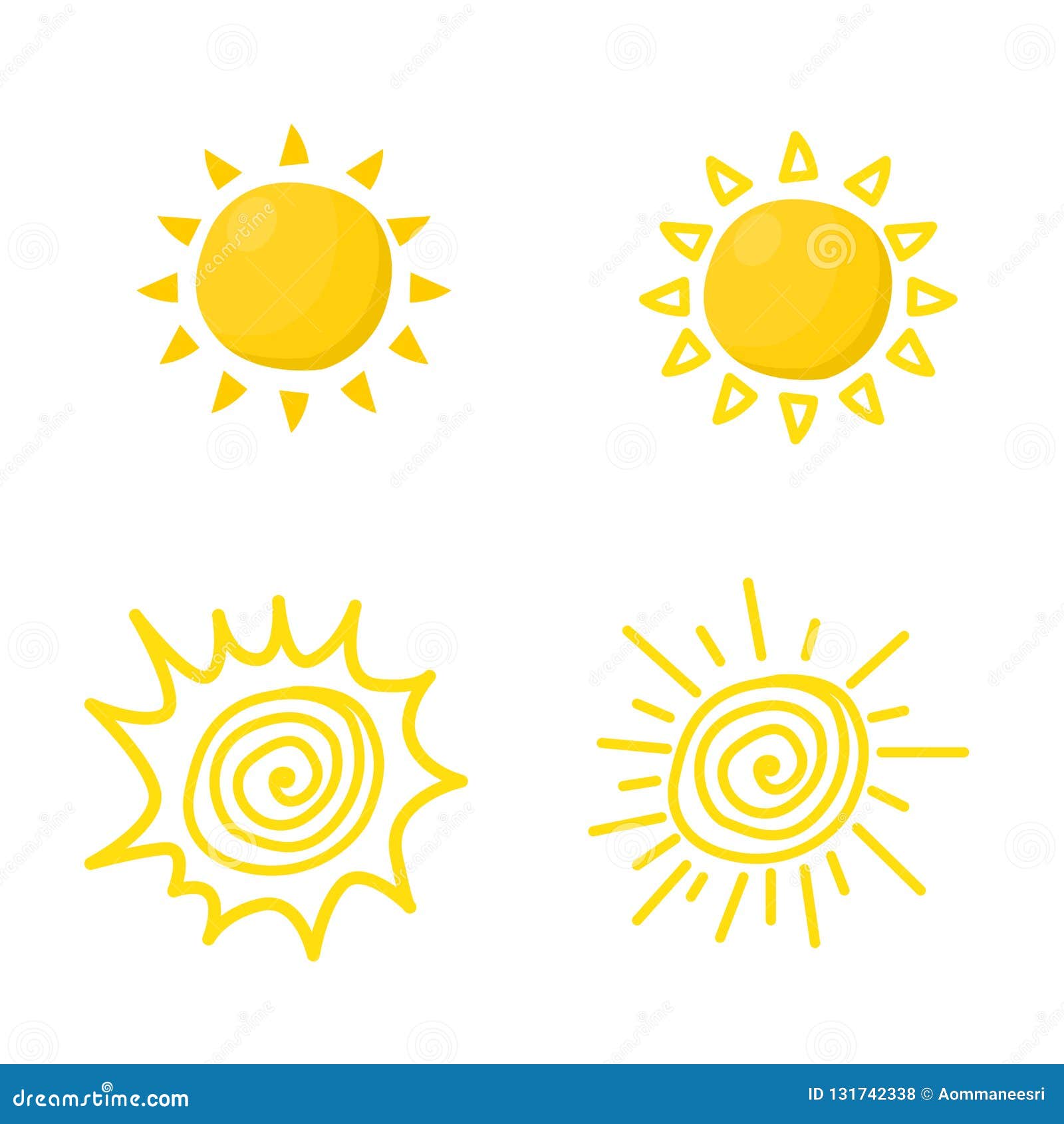 Set of sun icon vector stock vector. Illustration of summer - 131742338