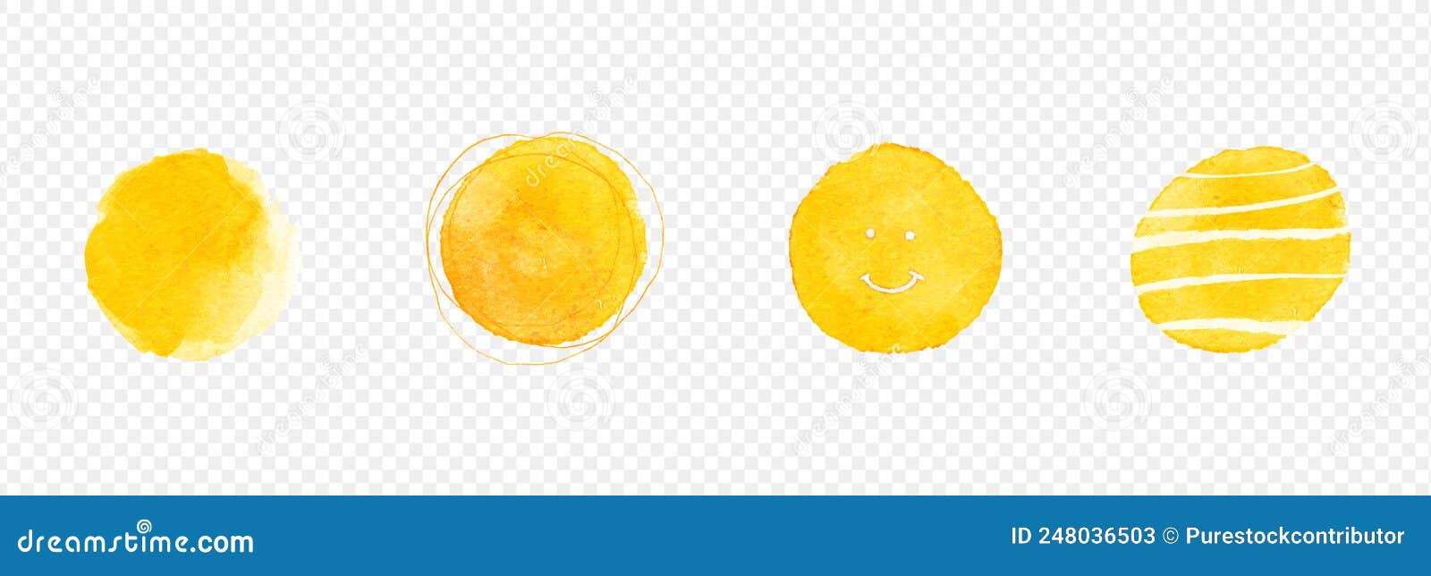 Set of Sun Icon Watercolor. Vector Illustration Stock Vector ...