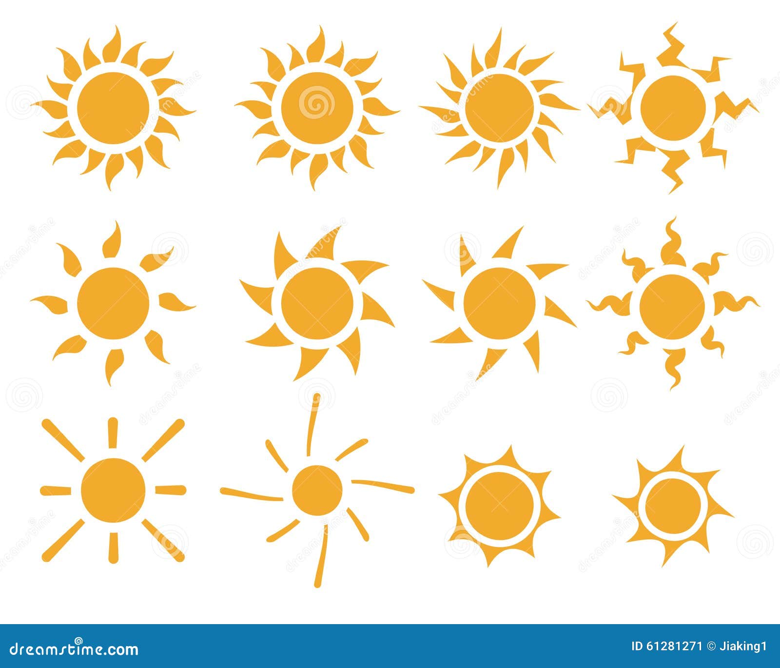 Set of Sun Icons in Many Style Stock Vector - Illustration of abstract ...