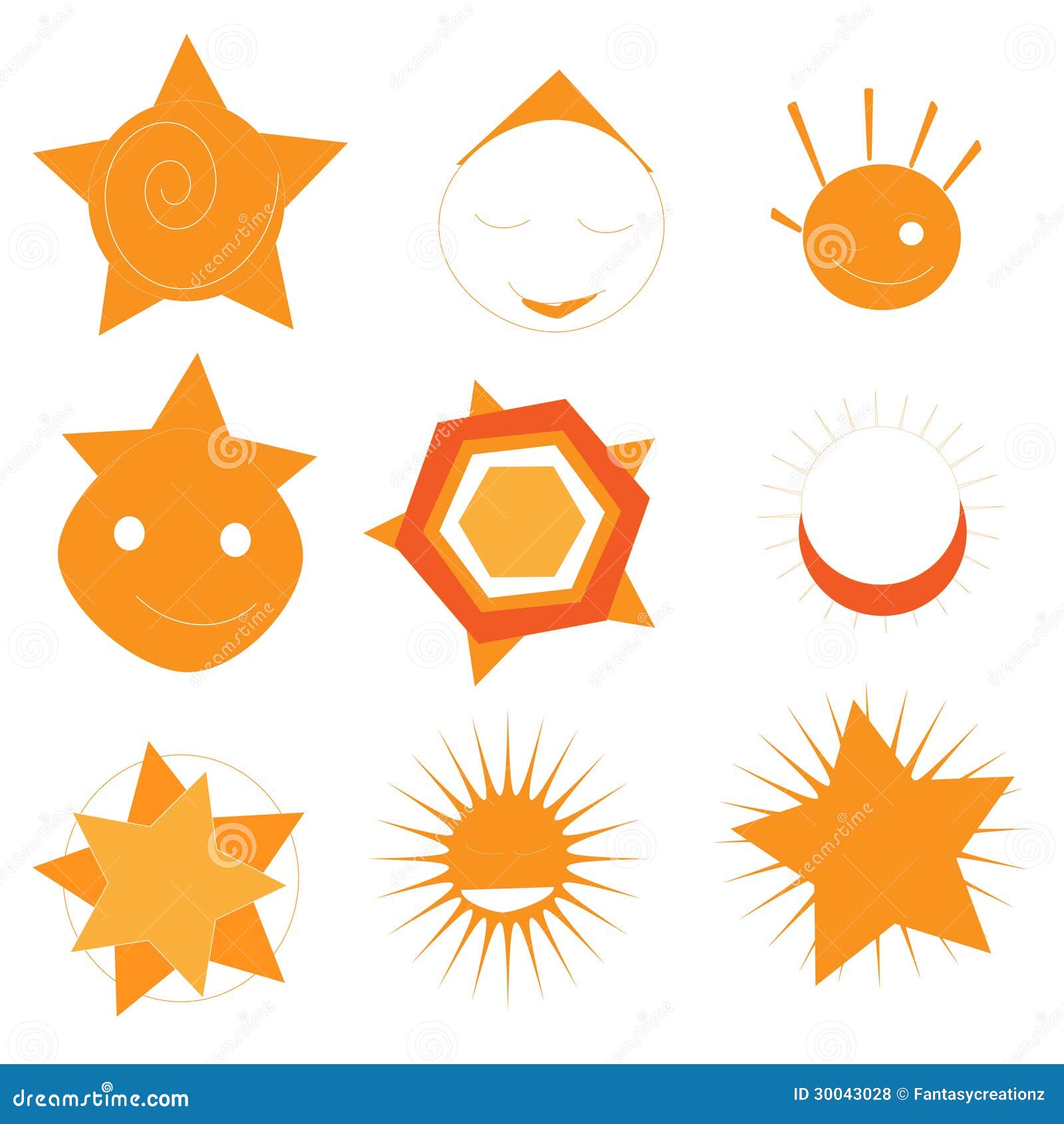 Sun design elements stock illustration. Illustration of clip - 30043028