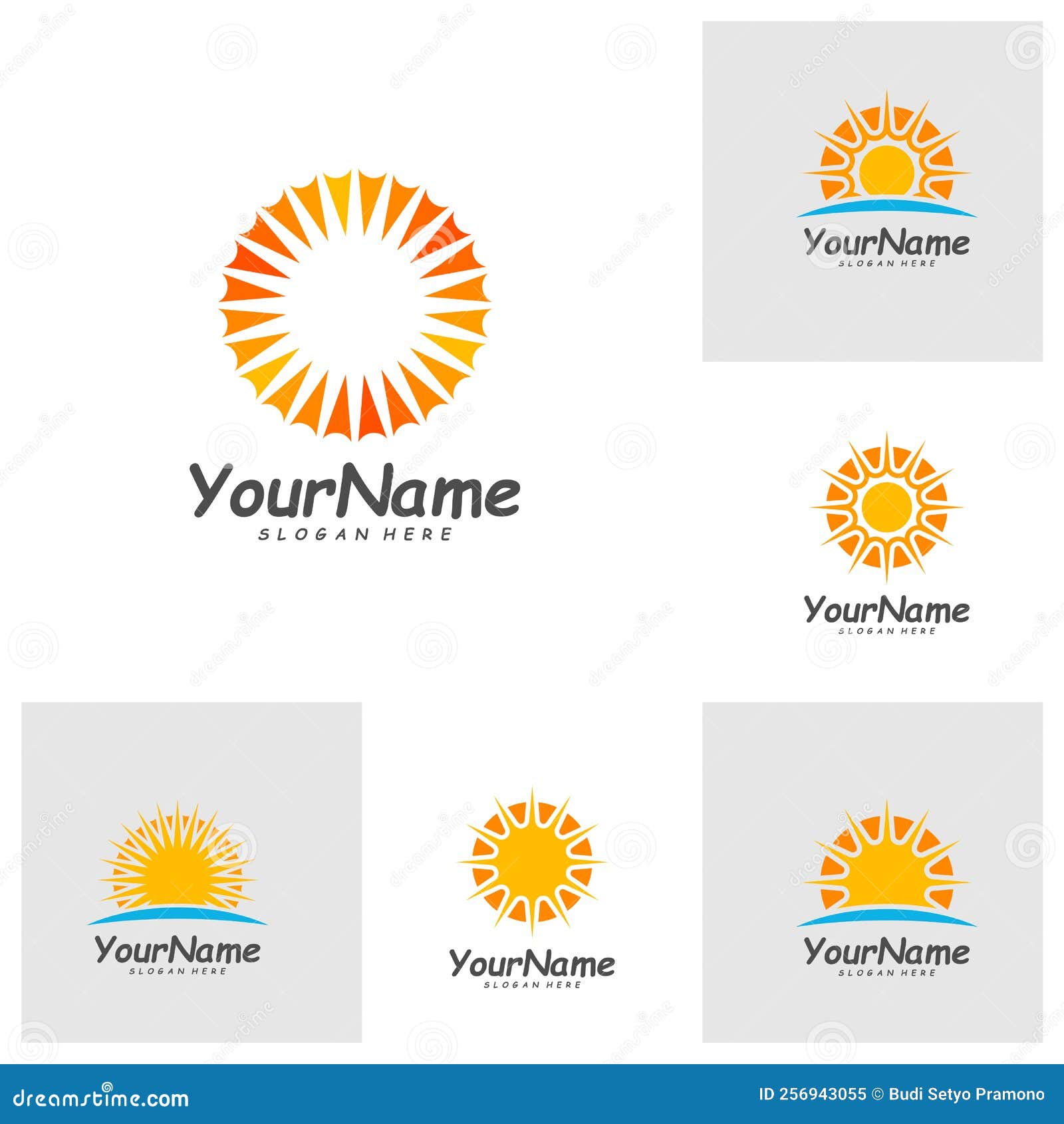 Set of Sun Logo Design Template, Creative Sun Logo Vector, Simple Icon ...