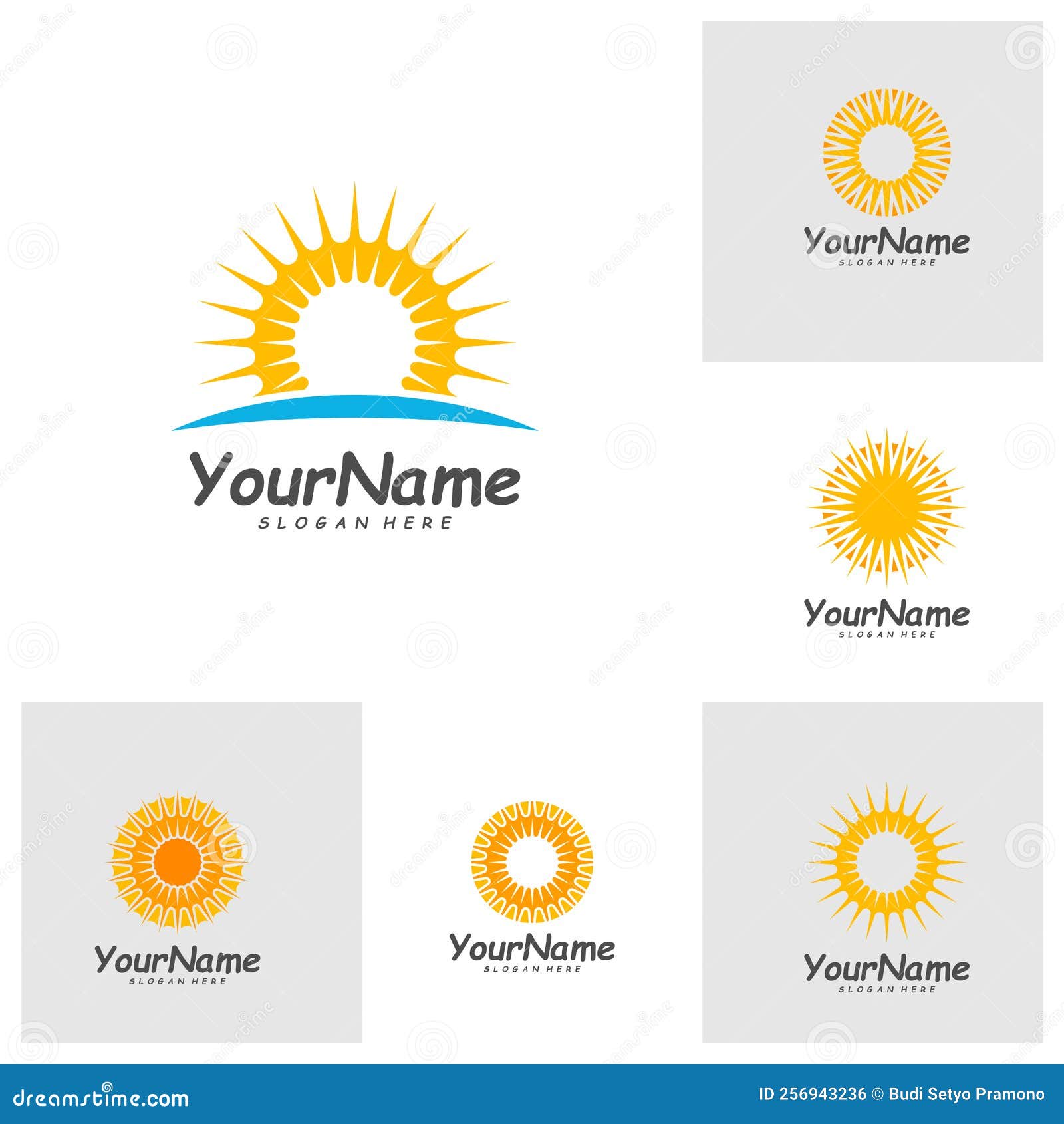 Set of Sun Logo Design Template, Creative Sun Logo Vector, Simple Icon ...