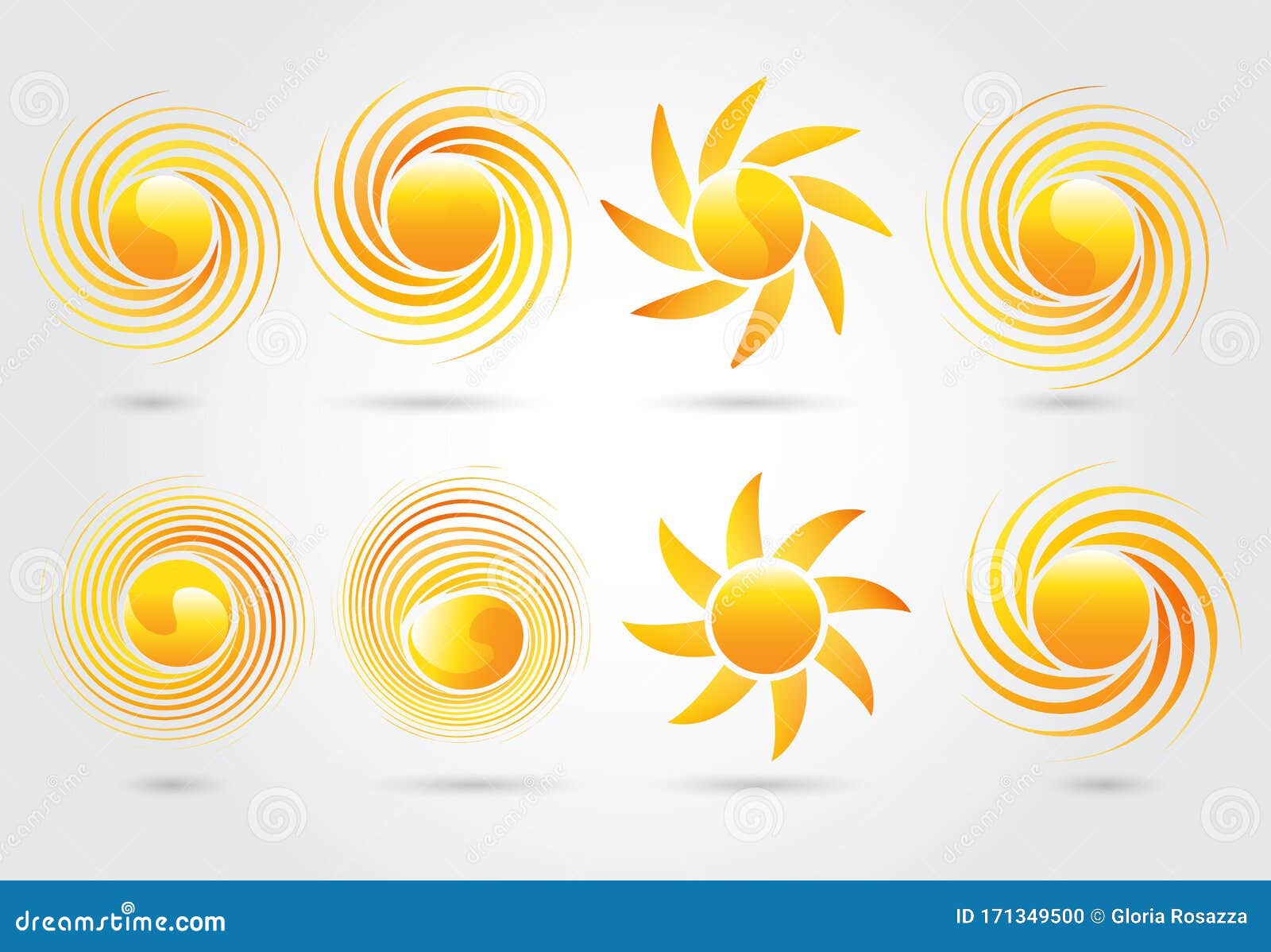 Set of Sun Logo Vector Image Stock Vector - Illustration of business ...