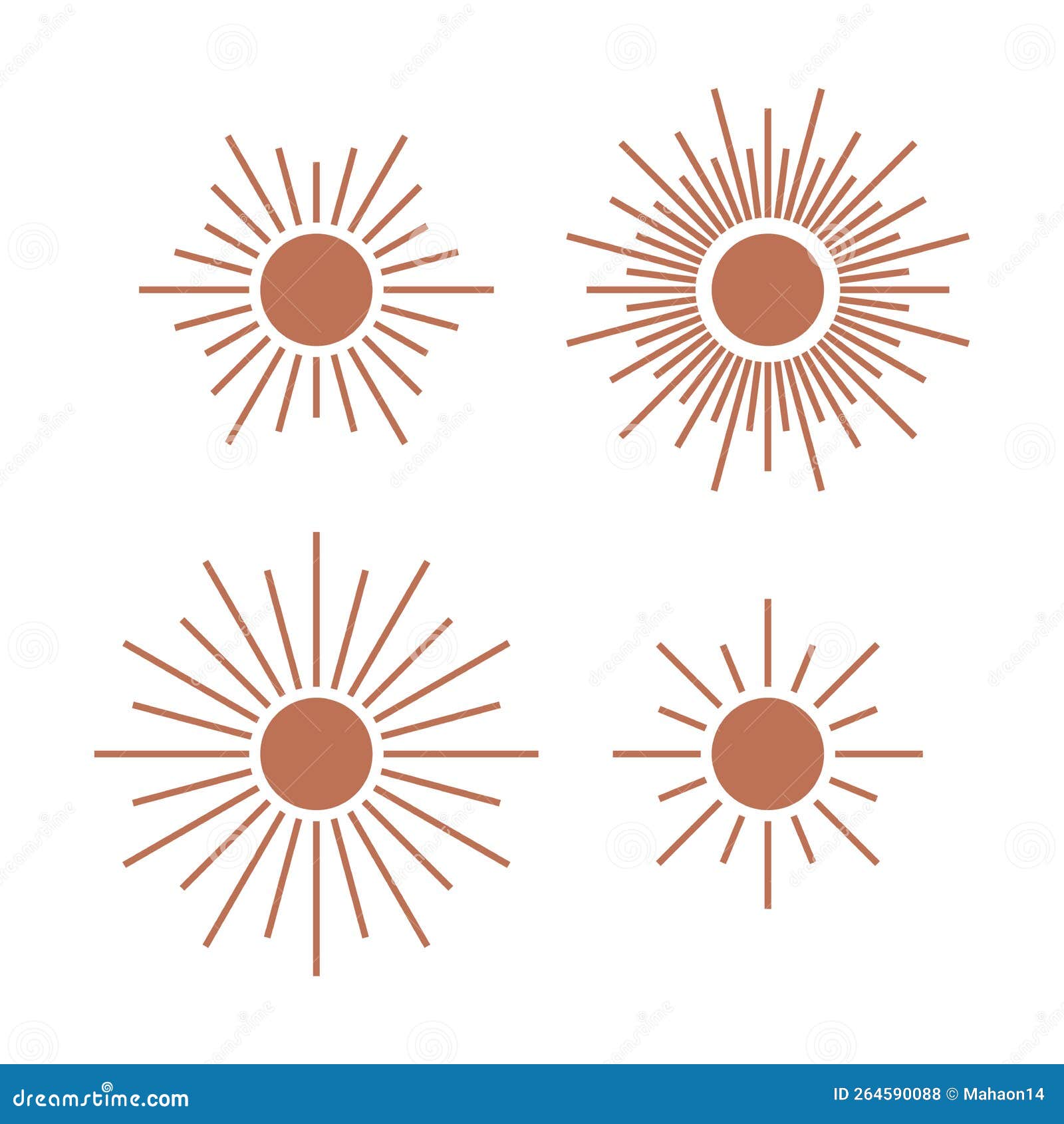 Set of sun signs stock vector. Illustration of sign - 264590088
