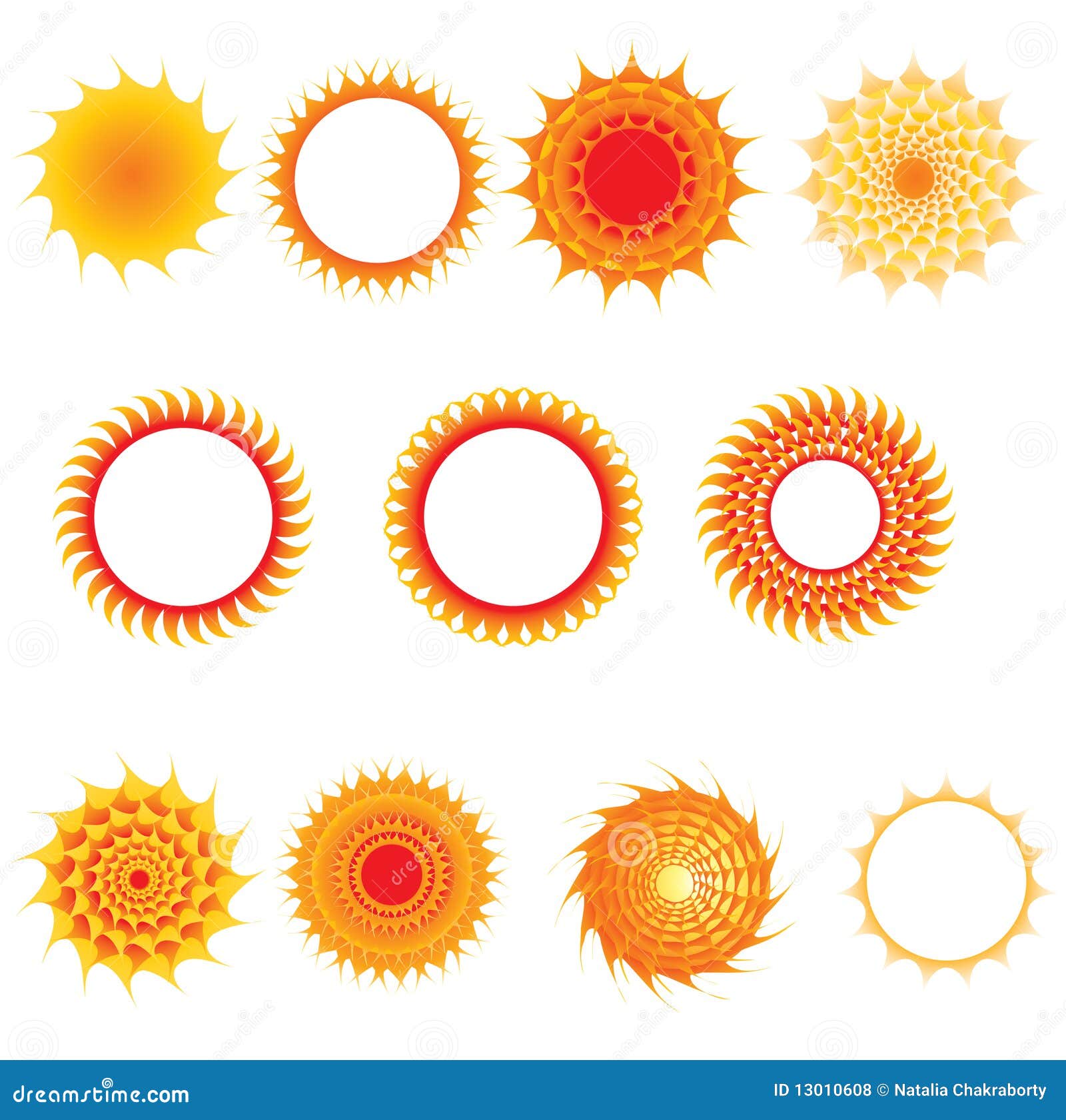 Set Of Sun Symbols Set Of Sun Symbols Vector Illustration ...