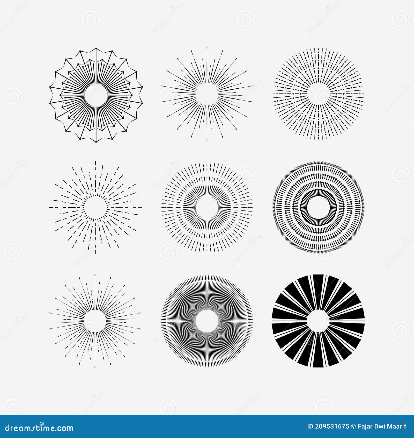 Set of Sunburst Background Logo Vector Illustration Template Design ...