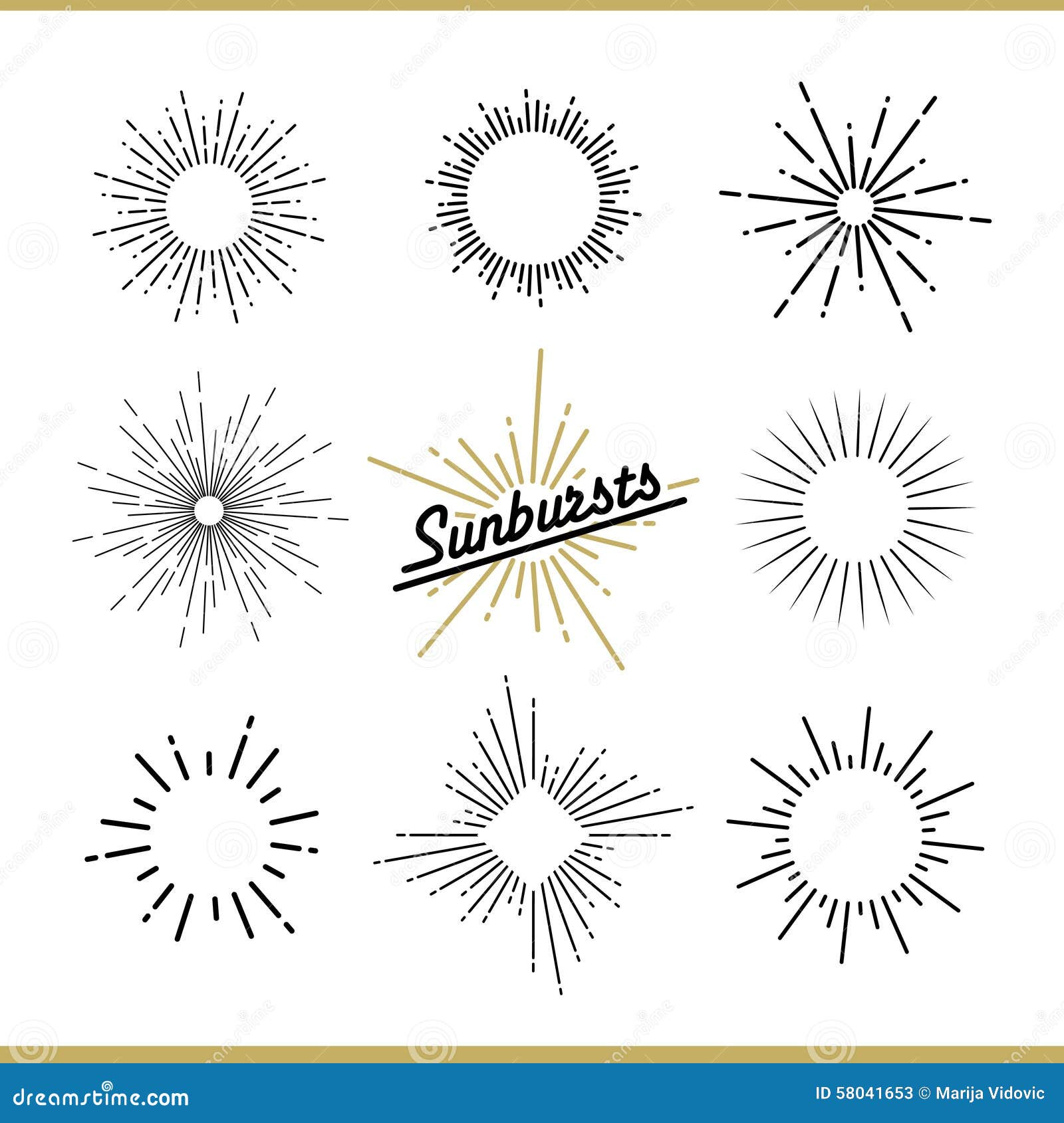 Set of Sunburst Design Elements for Badges, Logos and Labels Stock ...