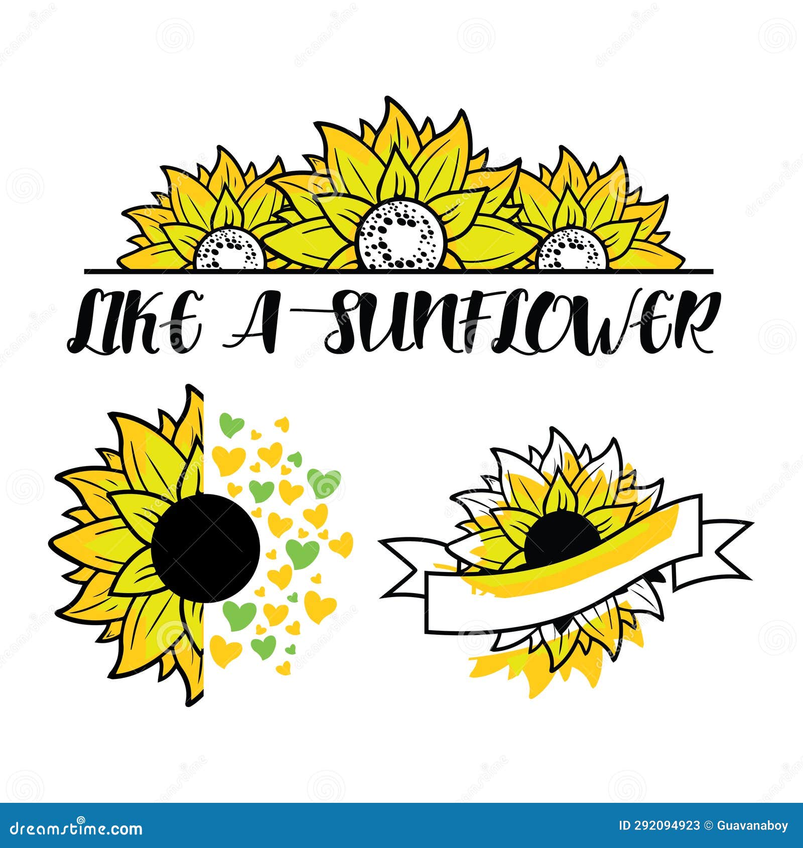 Set of Sunflower Inpiration Quote Design Stock Vector - Illustration of ...