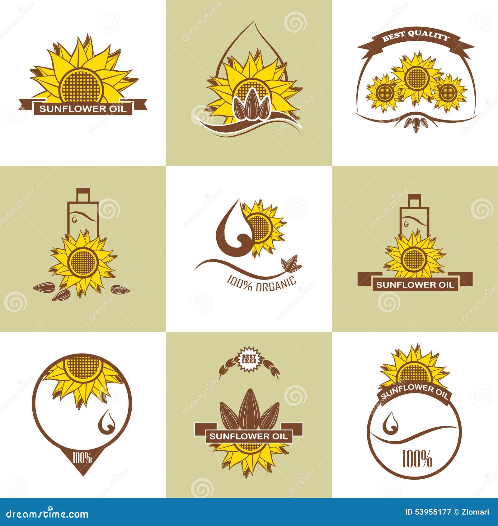 Set of Sunflower Oil Emblems, Labels, Logos Stock Vector - Illustration ...