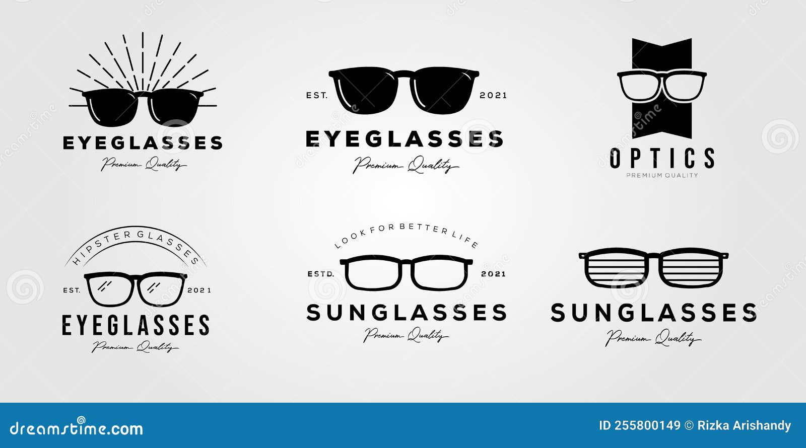 Set of Sunglasses or Eyeglasses or Spectacle Logo Vector Illustration ...