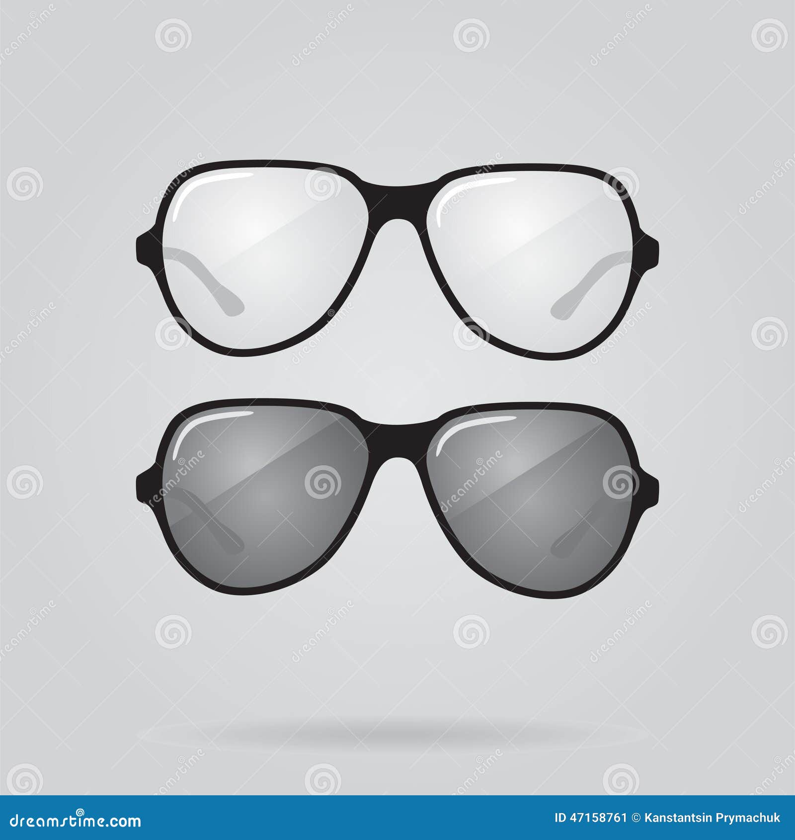 Set of Sunglasses and Eyeglasses. Vector Stock Vector - Illustration of ...
