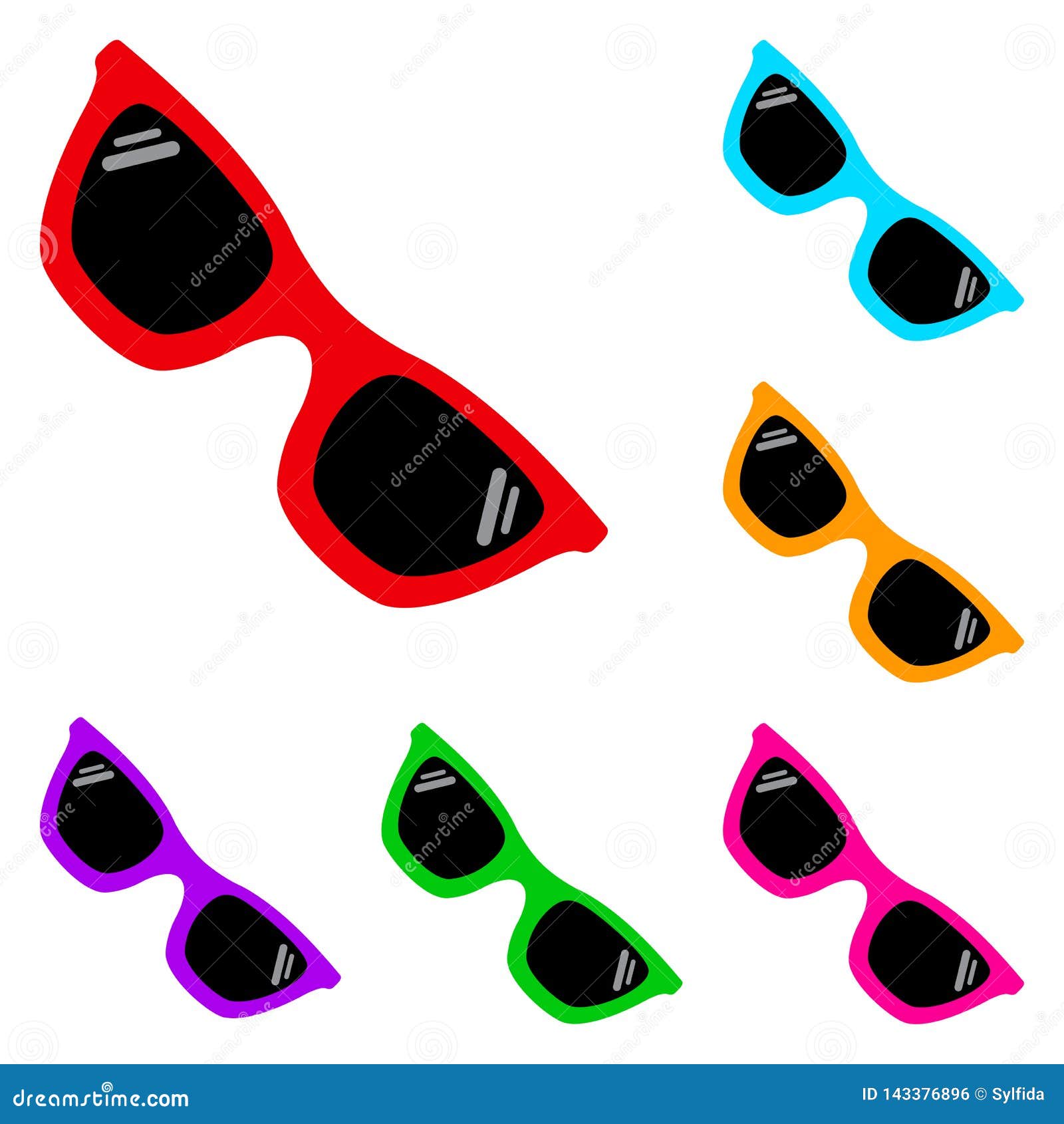 Set of Sunglasses. Vector Illustration Stock Illustration ...