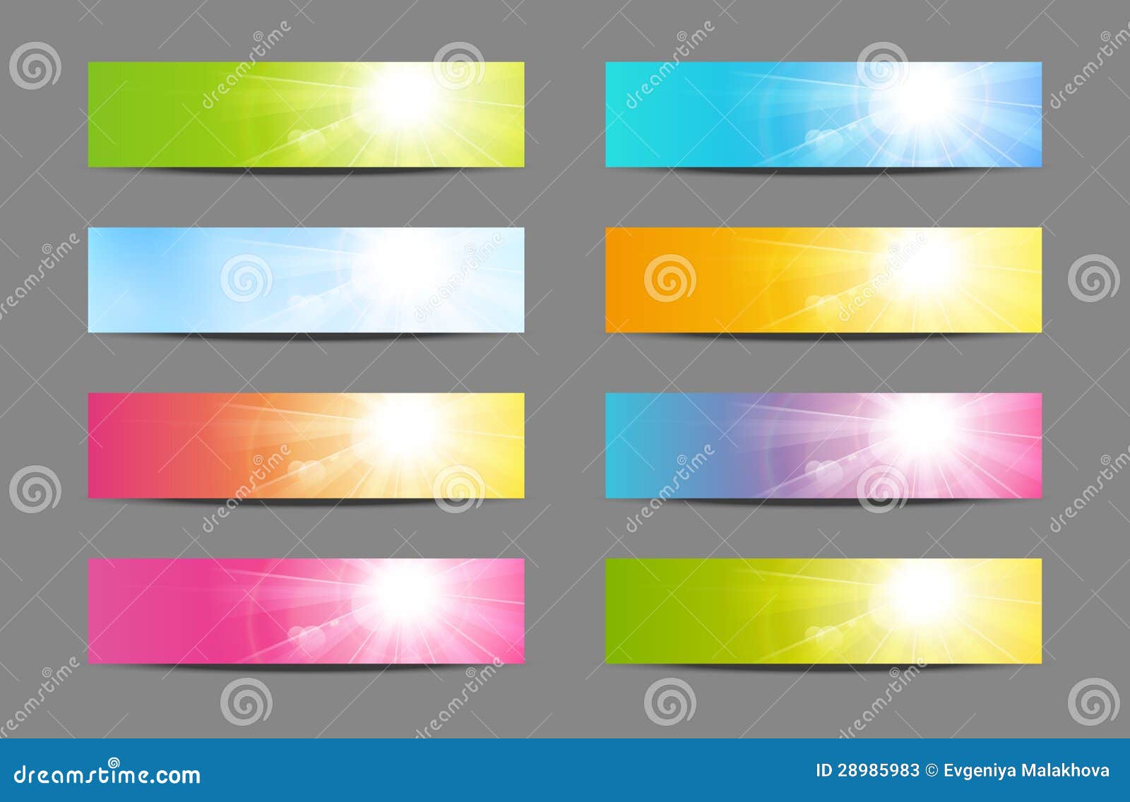 Set of sunny banners stock vector. Illustration of banner - 28985983