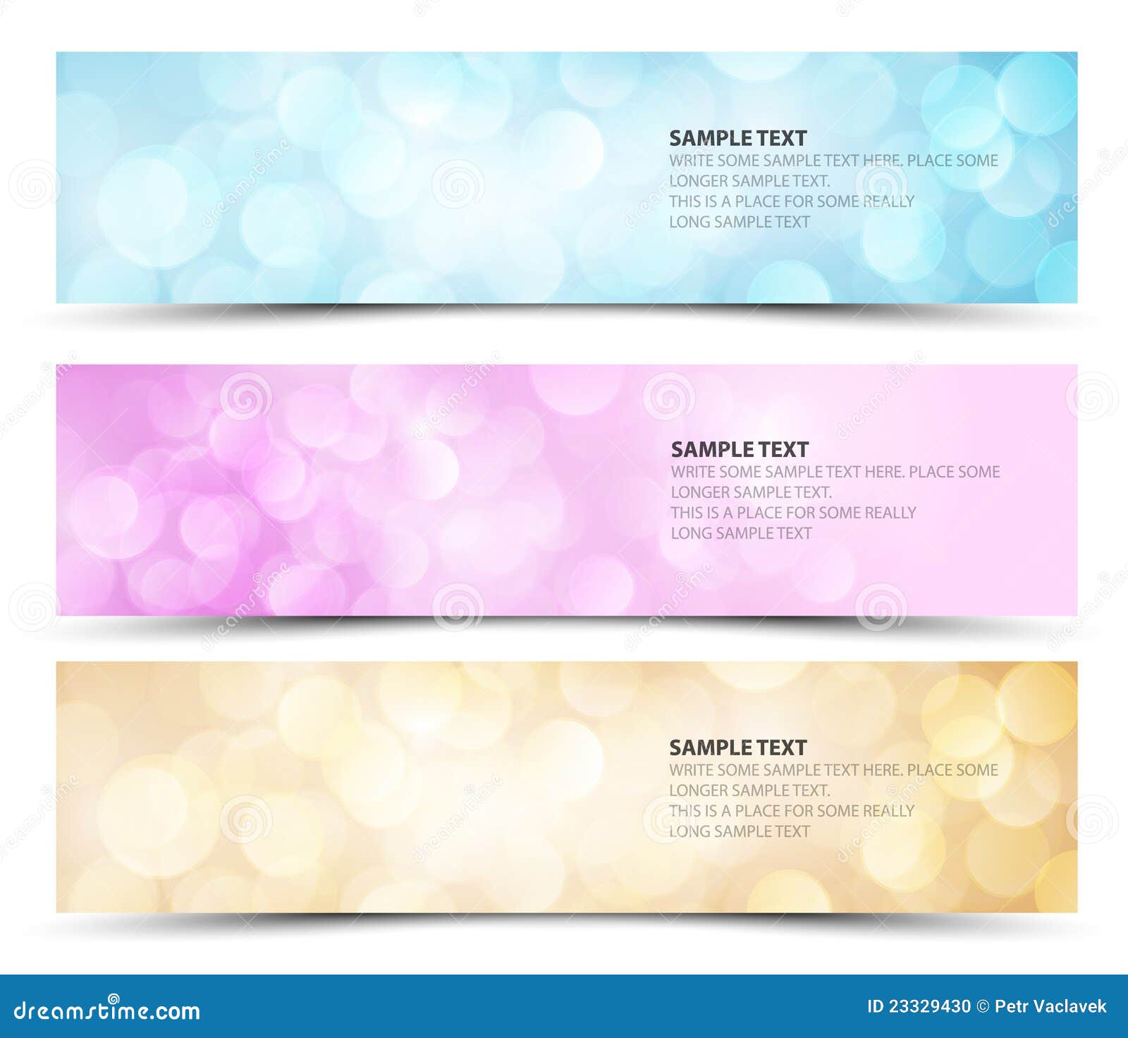 Set of Sunny Horizontal Banners Stock Illustration - Illustration of ...