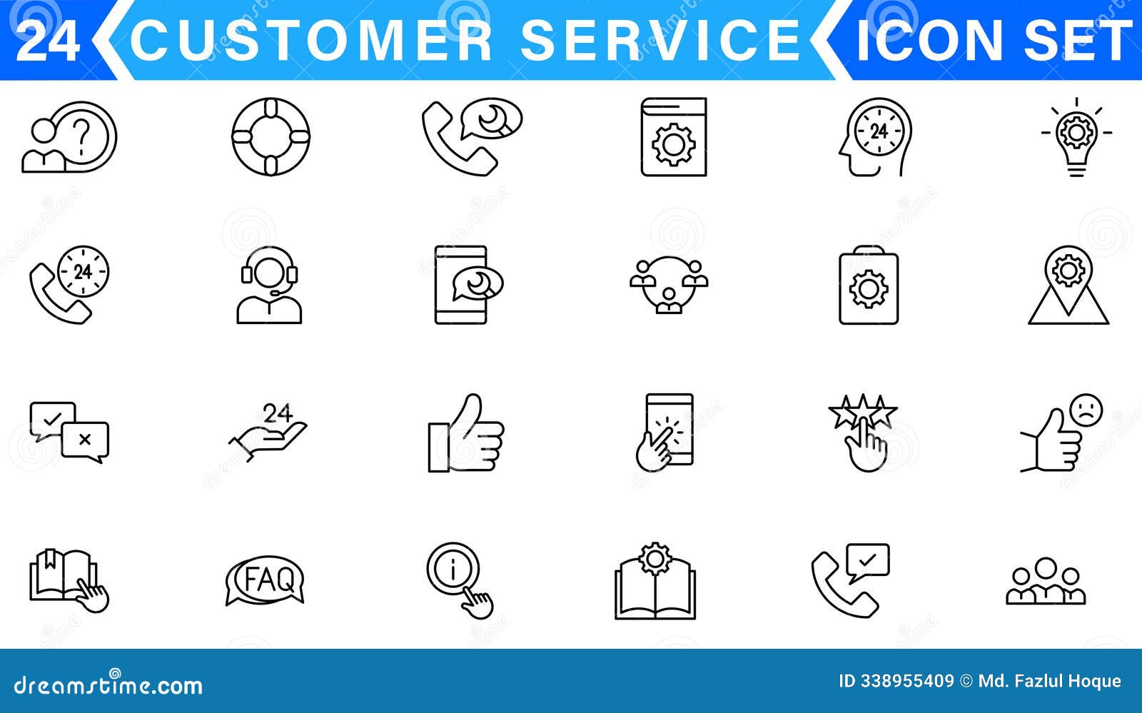 Set of Support Icons, Help, Communication, Info, Customer Service Stock ...