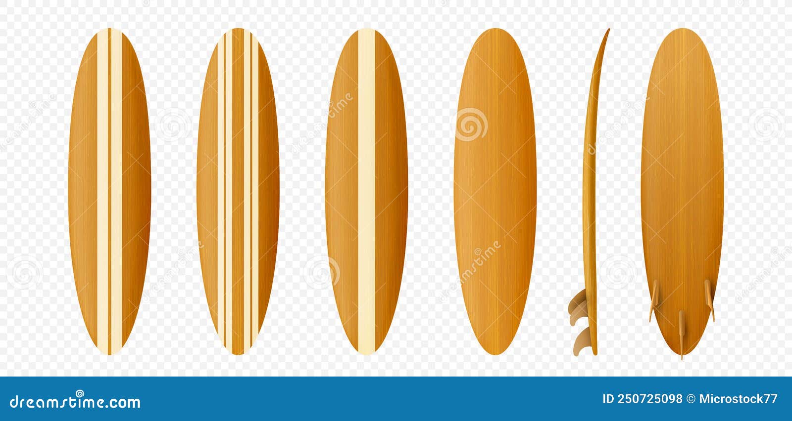 Set of Surfboard, Surf Wood Vintage Style, Isolated, Vector ...