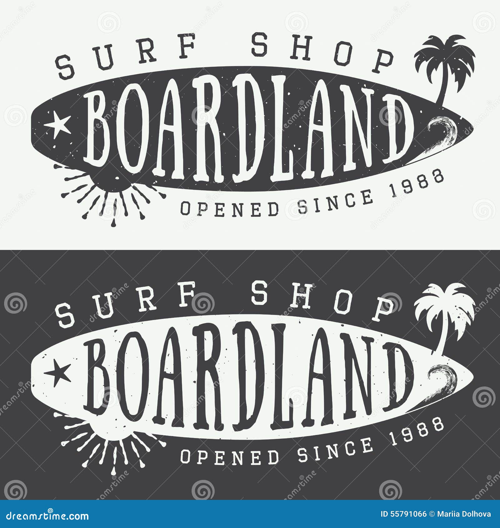 Set of Surfing Logos, Labels, Badges and Elements in Vintage Style ...