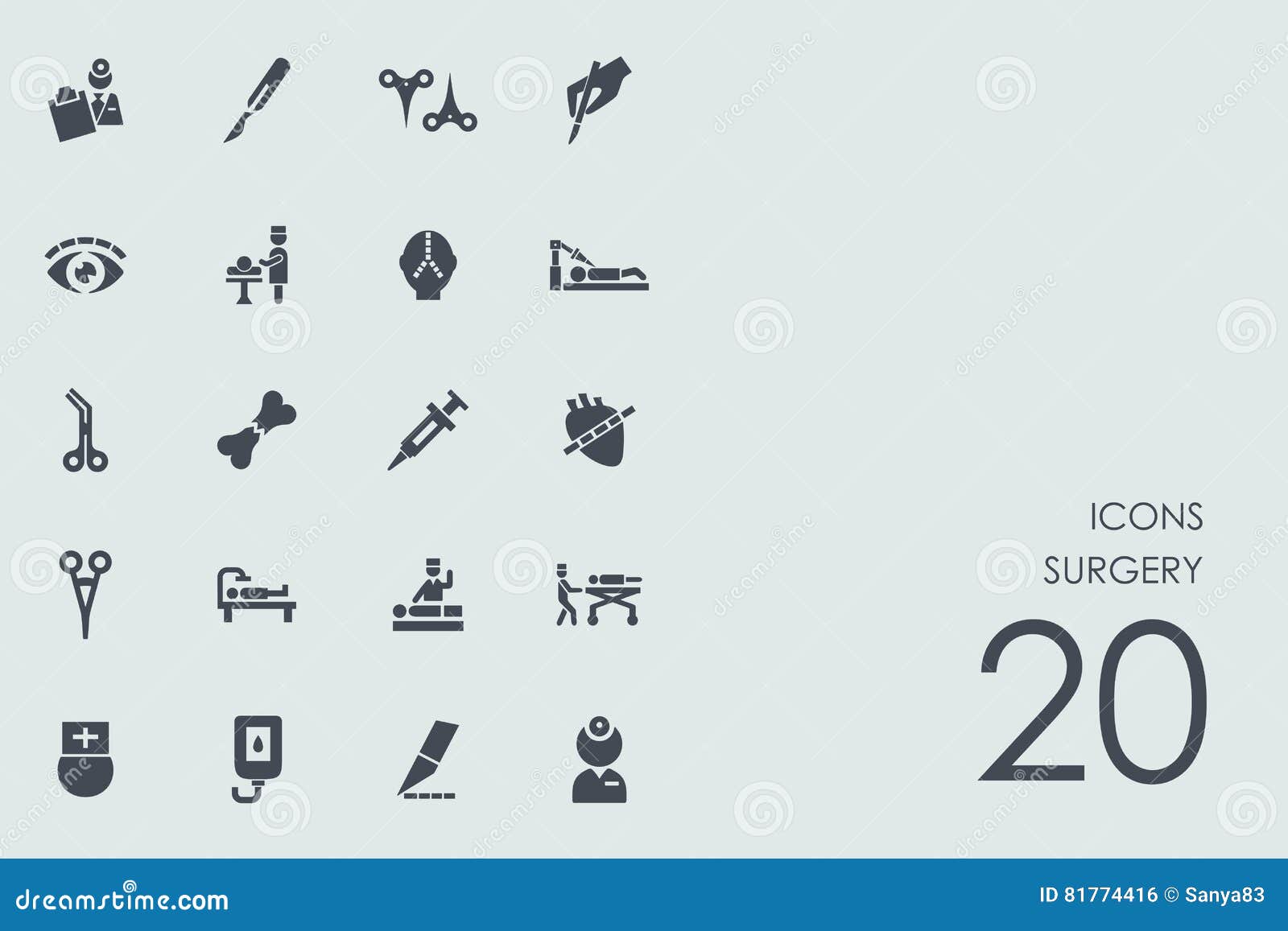 Set of surgery icons stock vector. Illustration of icon - 81774416