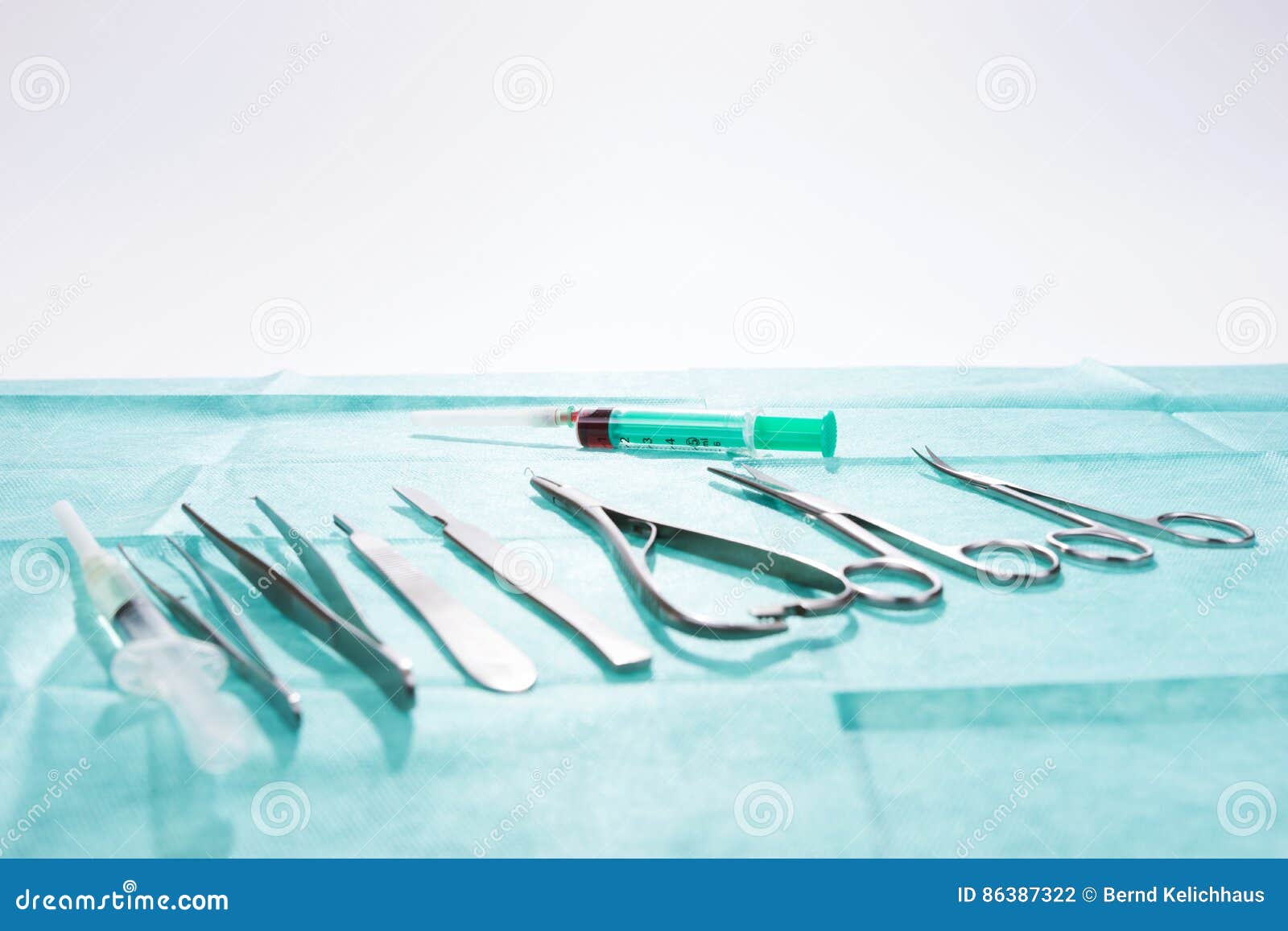 Set of Surgical Instruments on Gauze Stock Photo - Image of clippers ...
