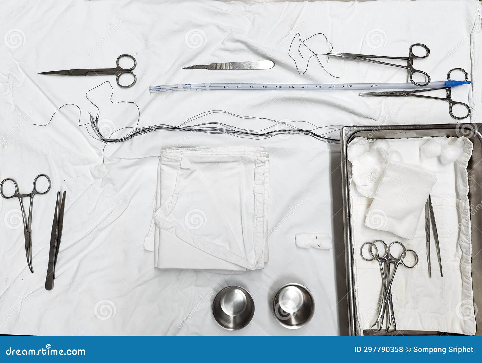 Set of Surgical Instruments on Hospital Table Stock Photo - Image of ...