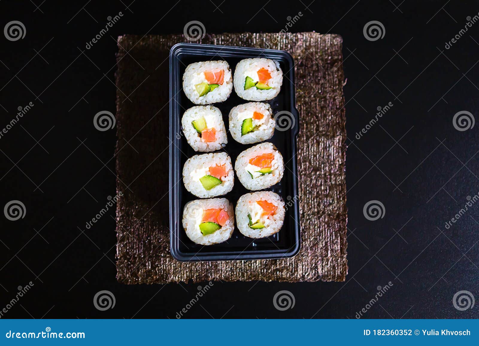 Set of Sushi Roll in the Box Stock Photo - Image of food, cookery ...