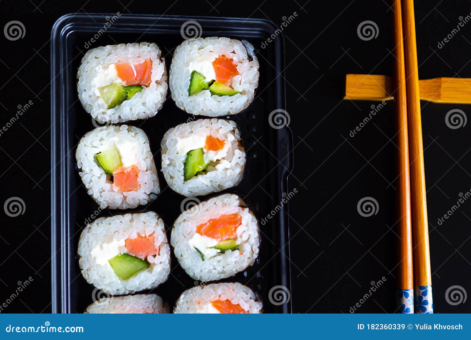 Set of Sushi Roll in the Box Stock Image - Image of dish, nutrition ...