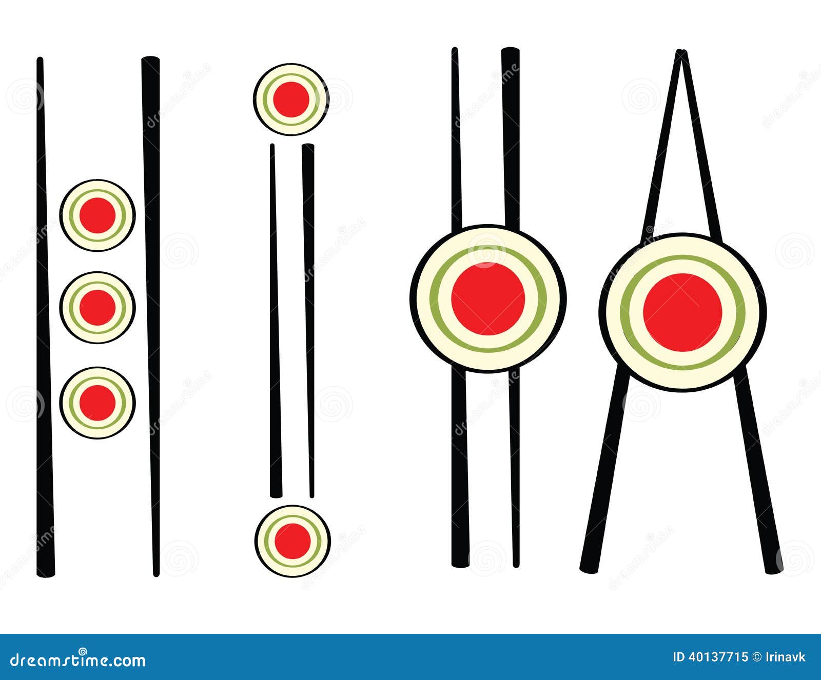 Set of sushi sign stock vector. Illustration of dinner - 40137715