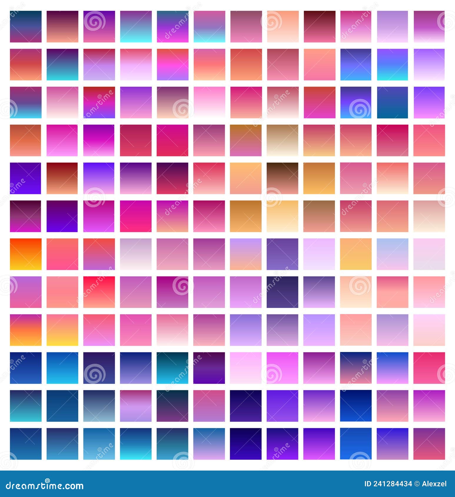 Set Swatches Colorful Gradient Background Violet Palette Stock Vector ...
