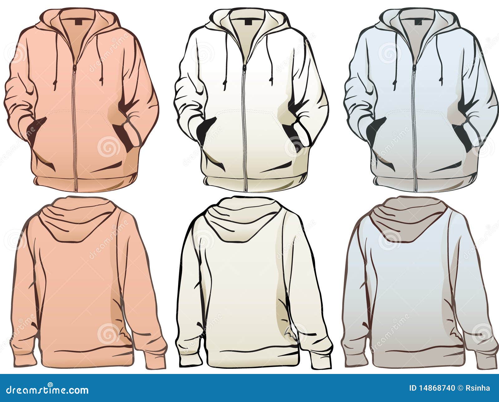 Set of Sweatshirts stock vector. Illustration of collar - 14868740