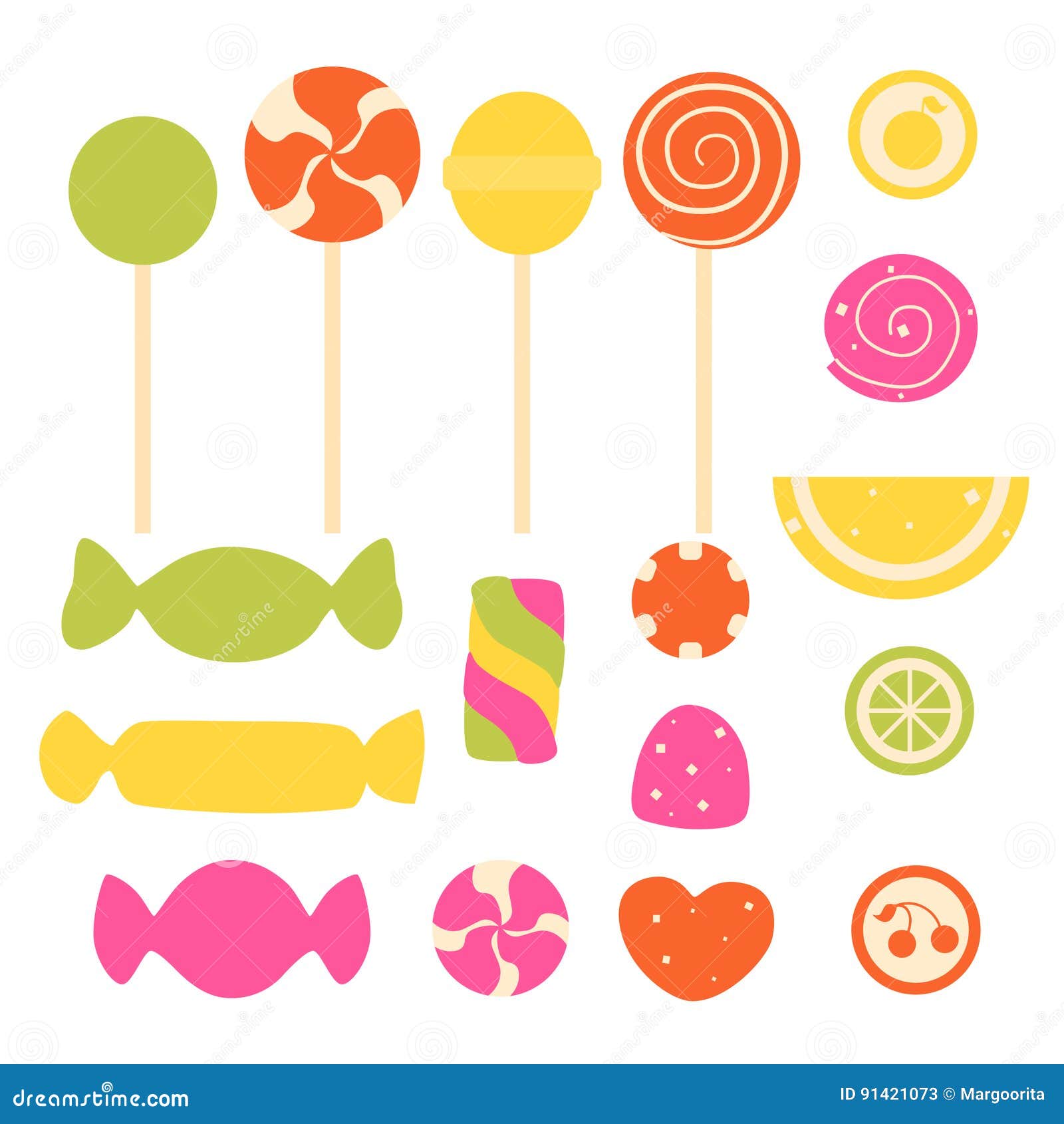Set of sweet candy stock vector. Illustration of silhouette - 91421073