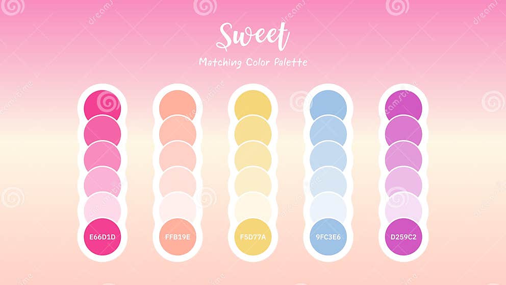 Set of Sweet Color Palette Combination in Rgb Hex. Matching Color ...