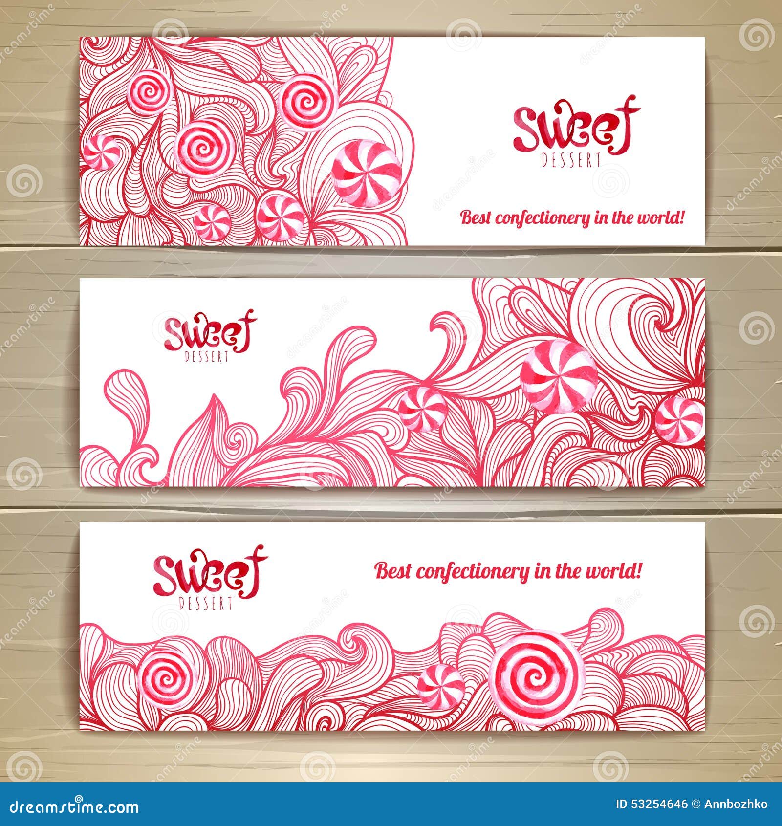 Set of Sweet or Dessert Banners Stock Vector - Illustration of ...
