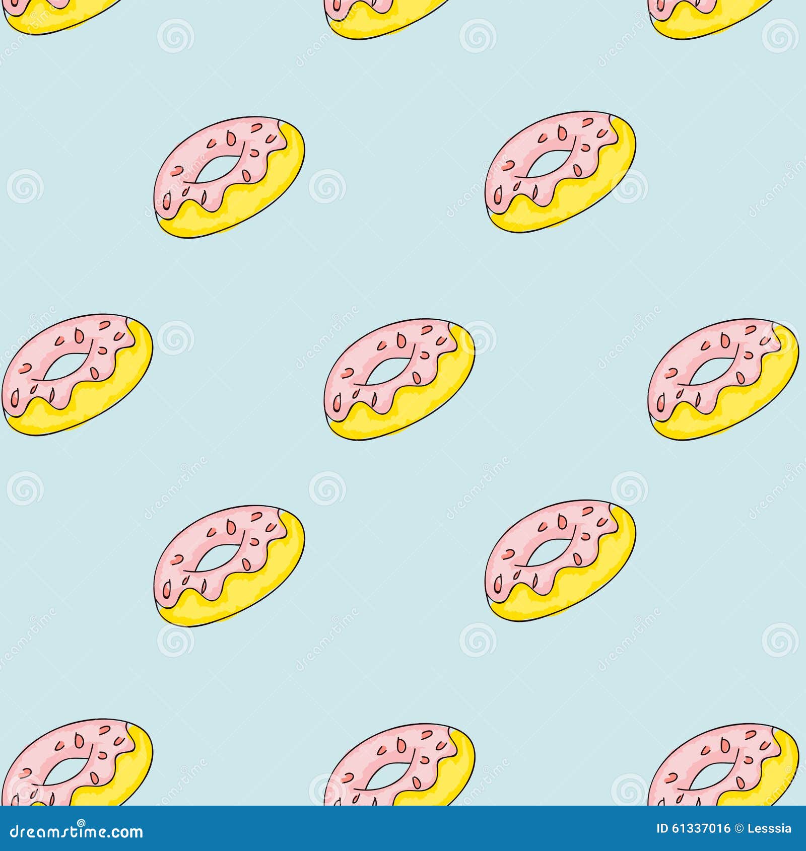 Set Of Sweet Patterns Seamless Backgrounds With Donuts Stock Vector